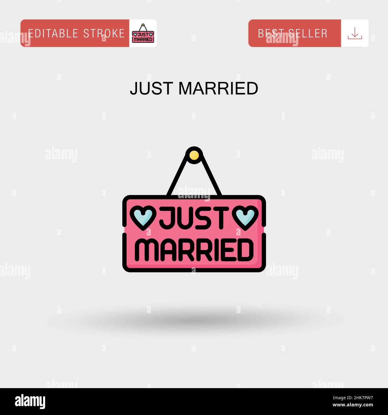 Just married sign and couple Banque d'images vectorielles - Alamy