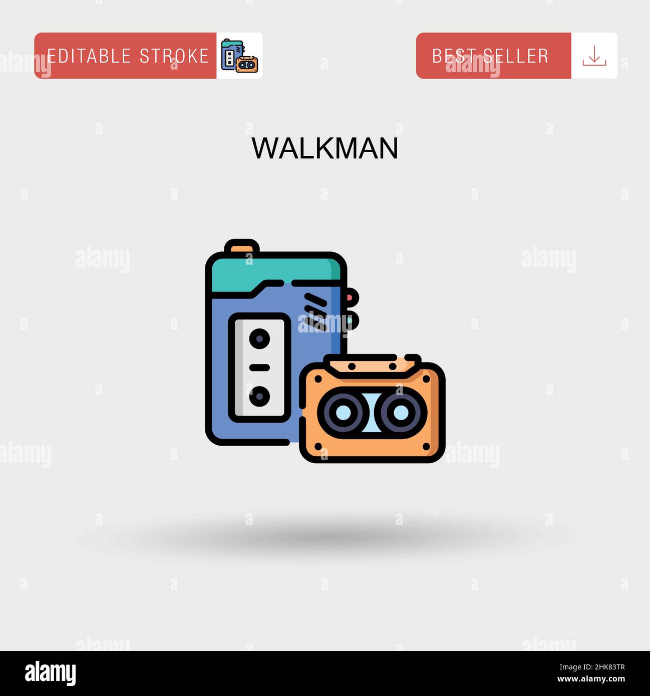 80s walkman Banque d'images vectorielles - Alamy
