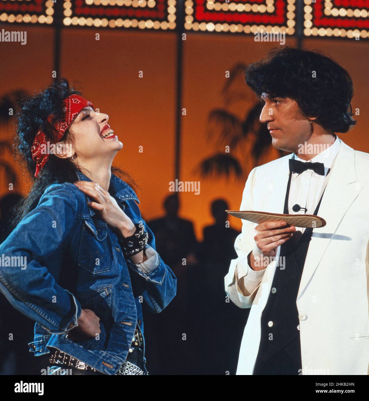 Disco ZDF Musikssendung, modérateur Ilja Richter mit der amerikanischen ...