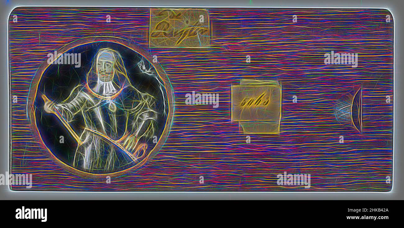 Inspiré du portrait du Michiel de Ruyter, plaque de verre ronde en bois ...