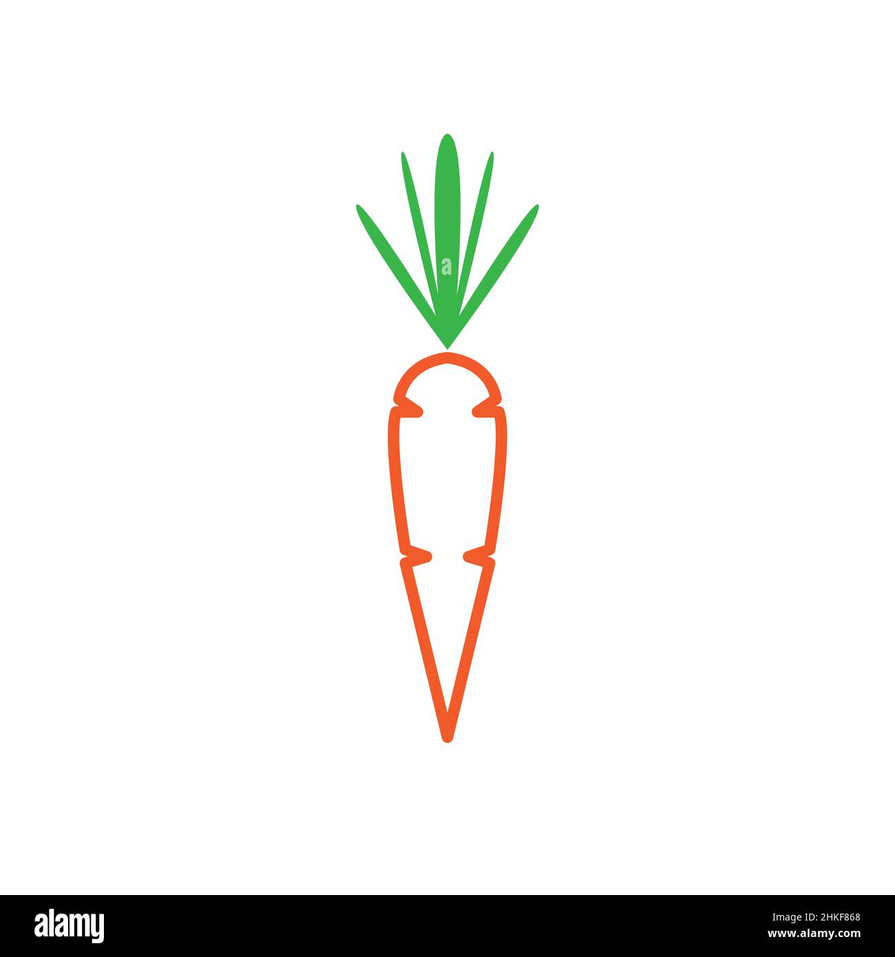 dessin de la carotte de légumes colorés de ligne, vecteur graphique ...