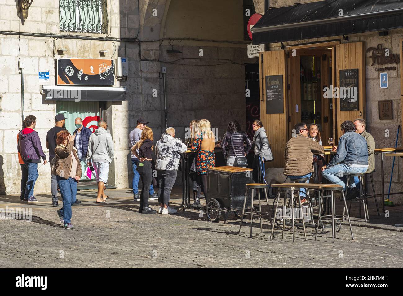 Espagne, Castille et León, Burgos, scène sur la Camino Francés, route ...