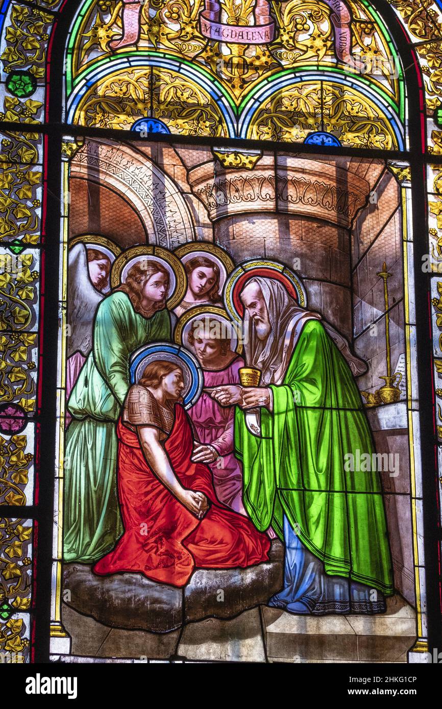 France, Landes, Mont-de-Marsan, scène sur la via Lemovicensis ou ...