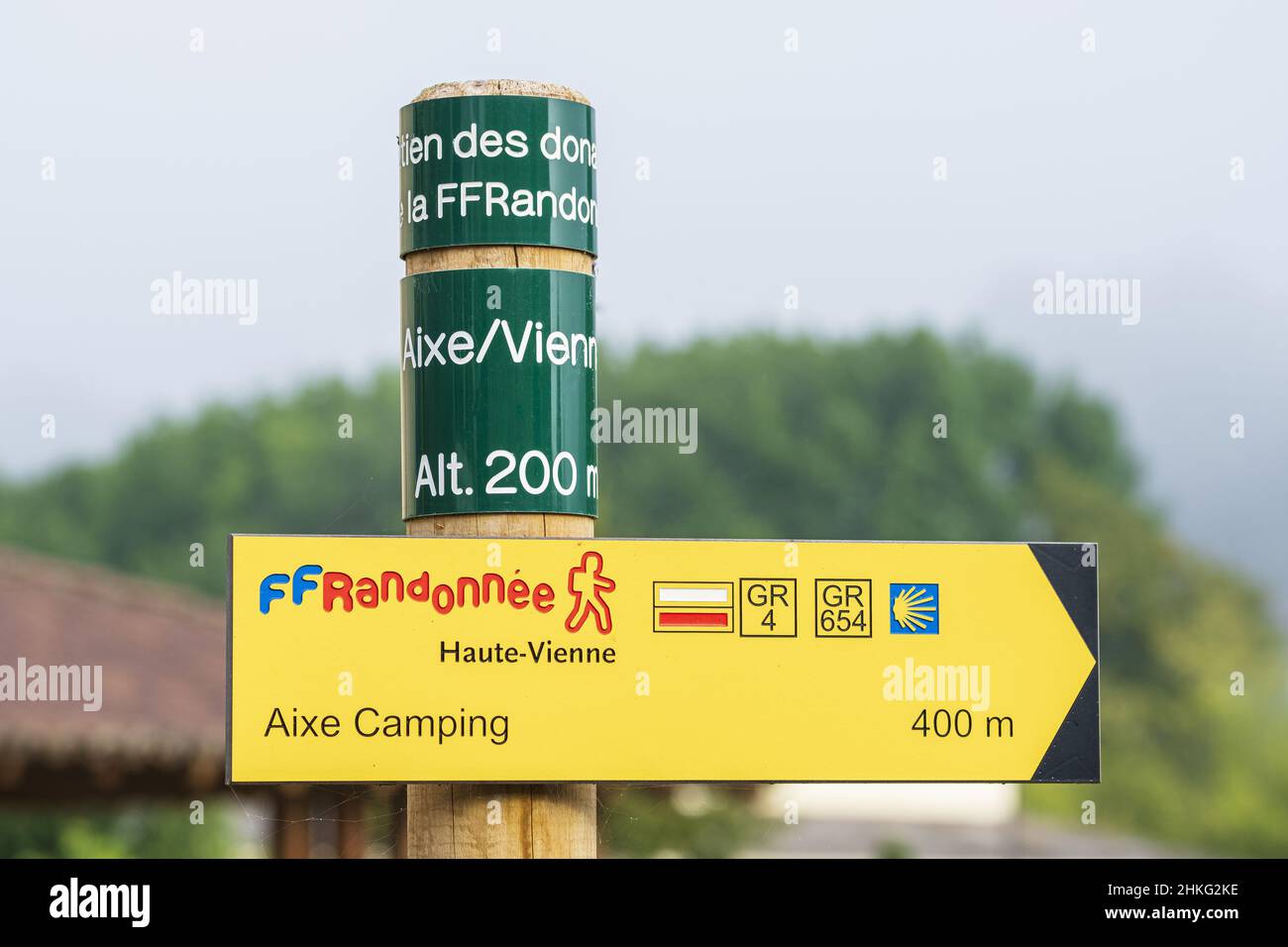 France, haute-Vienne, Aixe-sur-Vienne, scène sur la via Lemovicensis ou ...