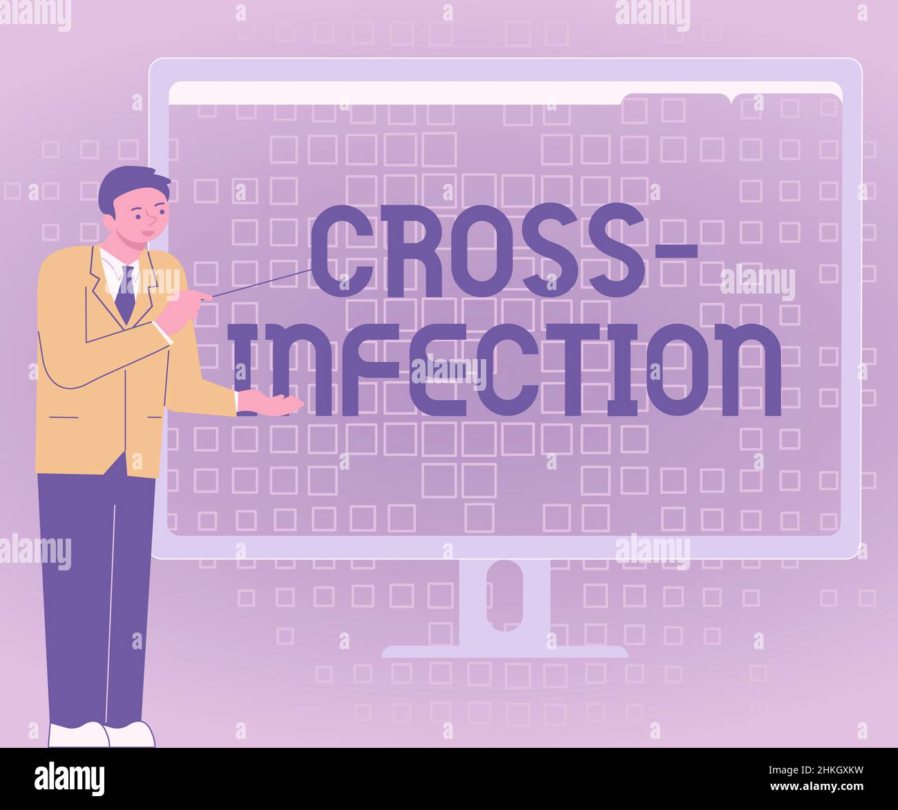 Panneau présentant une infection croisée. Concept signification ...