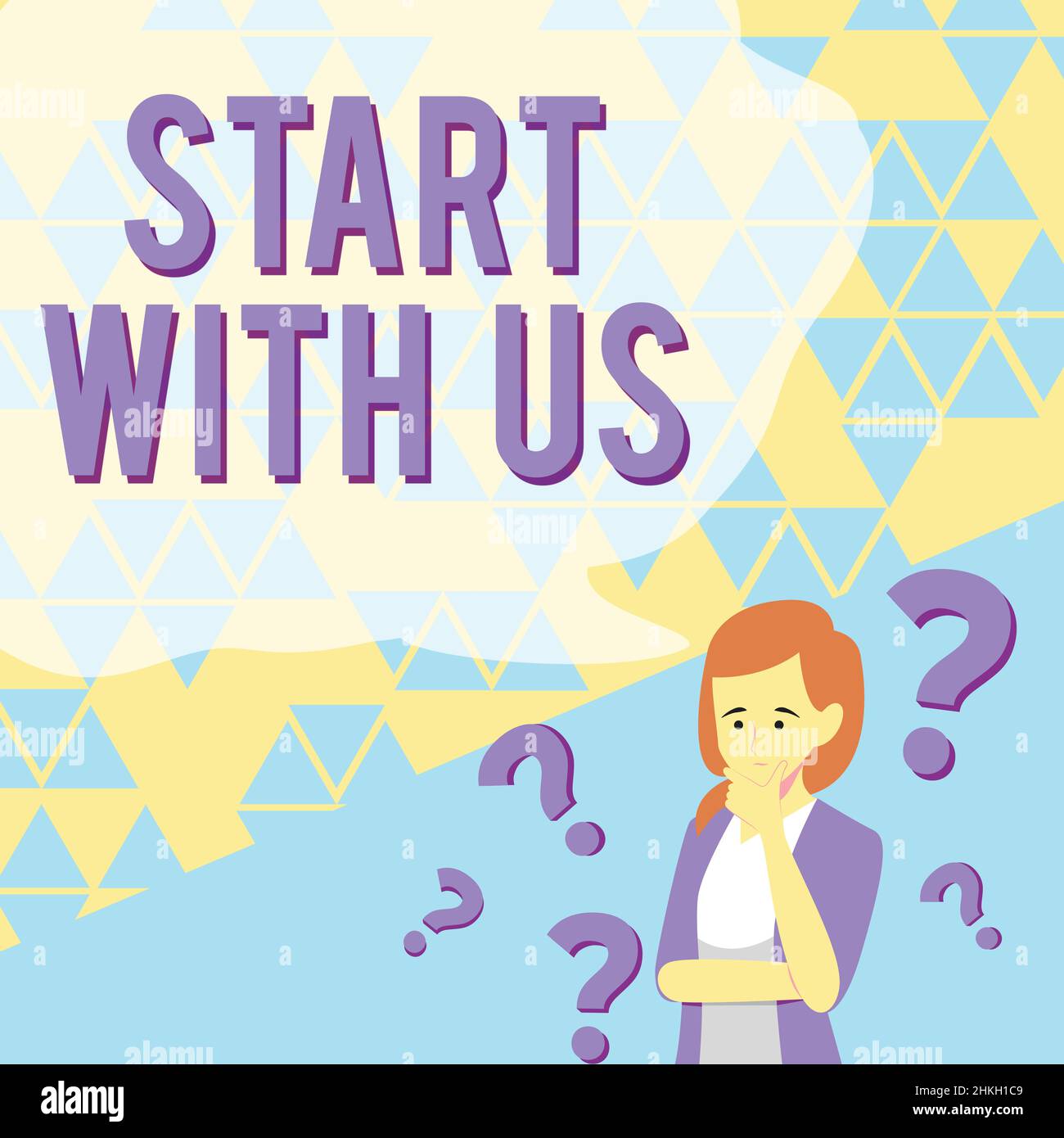 Affiche commencer avec nous. Concept signification commencer sur notre ...