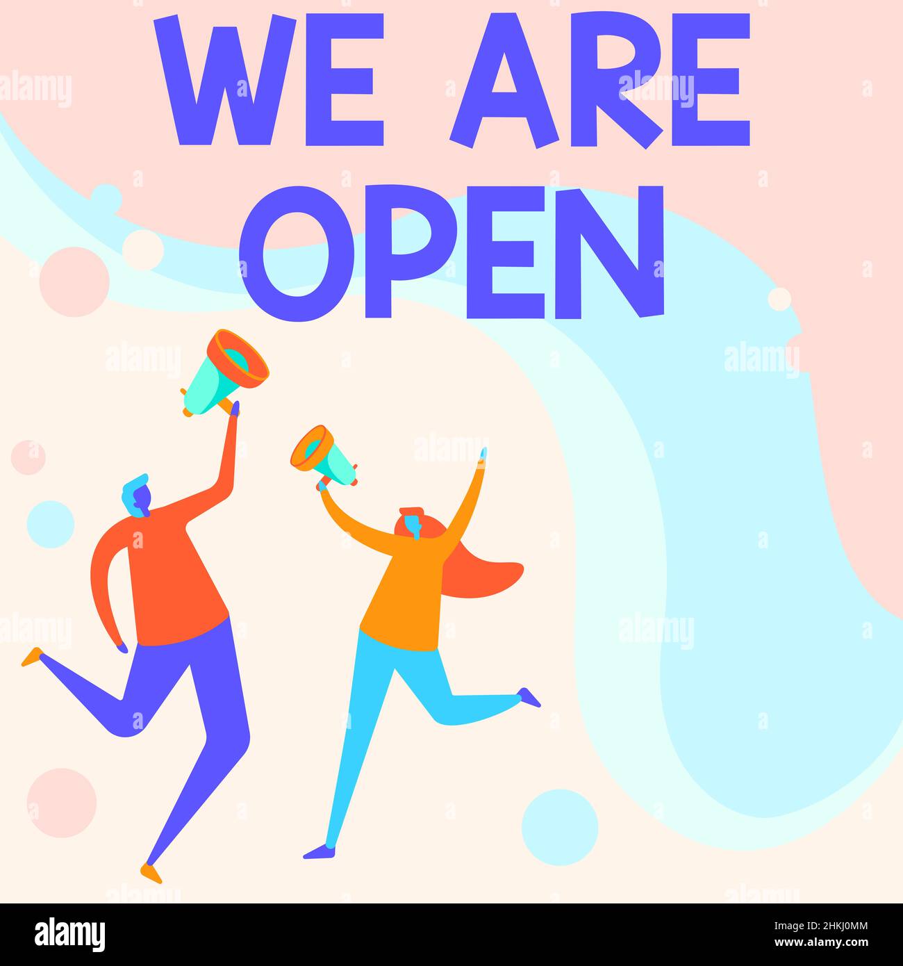 Affiche nous sommes ouverts. Concept signification nous sommes une ...