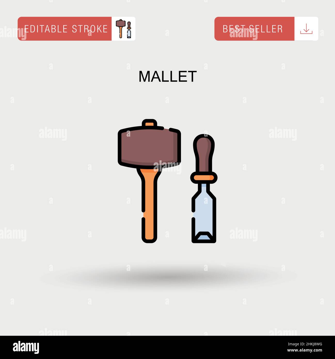 Maillet en bois Banque d'images vectorielles - Alamy