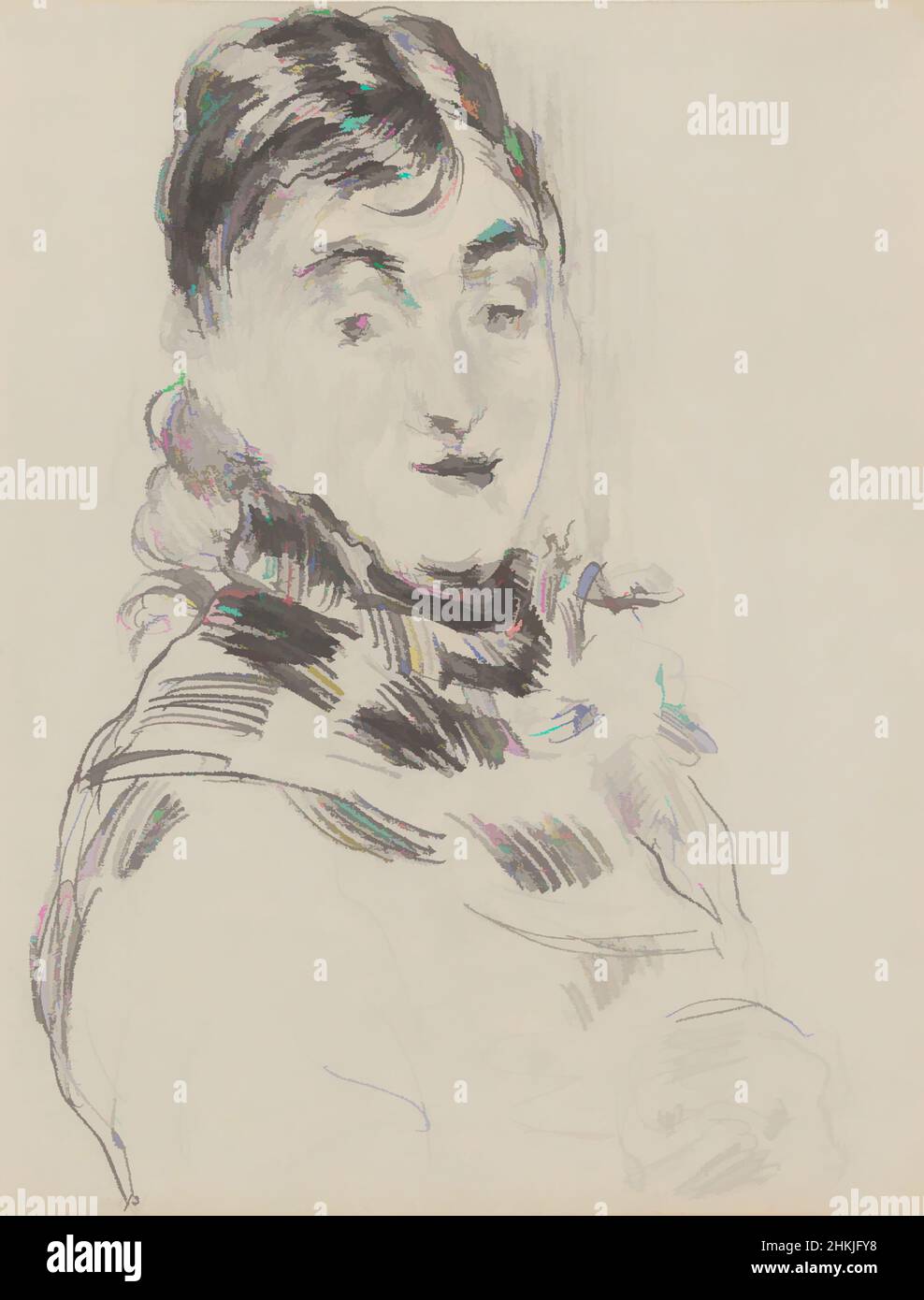 Art inspiré par Mery Laurent avec un pug, James Ensor, vers 1880-1890 ...