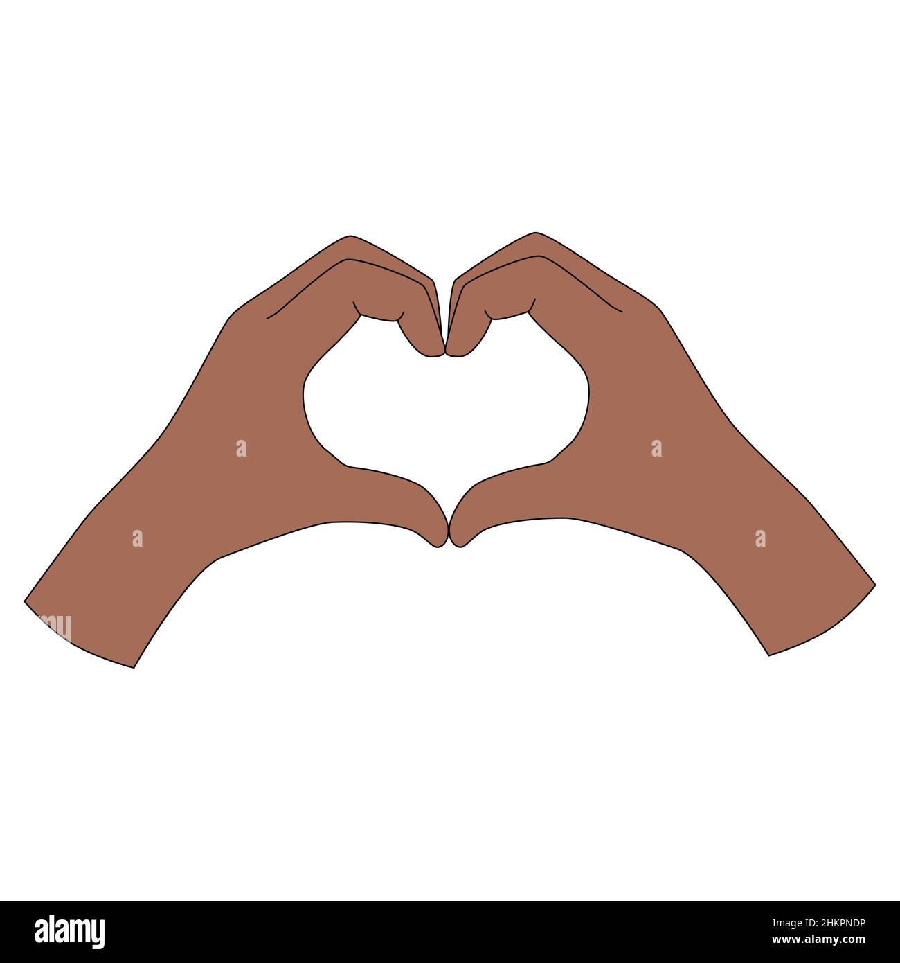 Illustration vectorielle d'un symbole de main en forme de cœur isolé ...