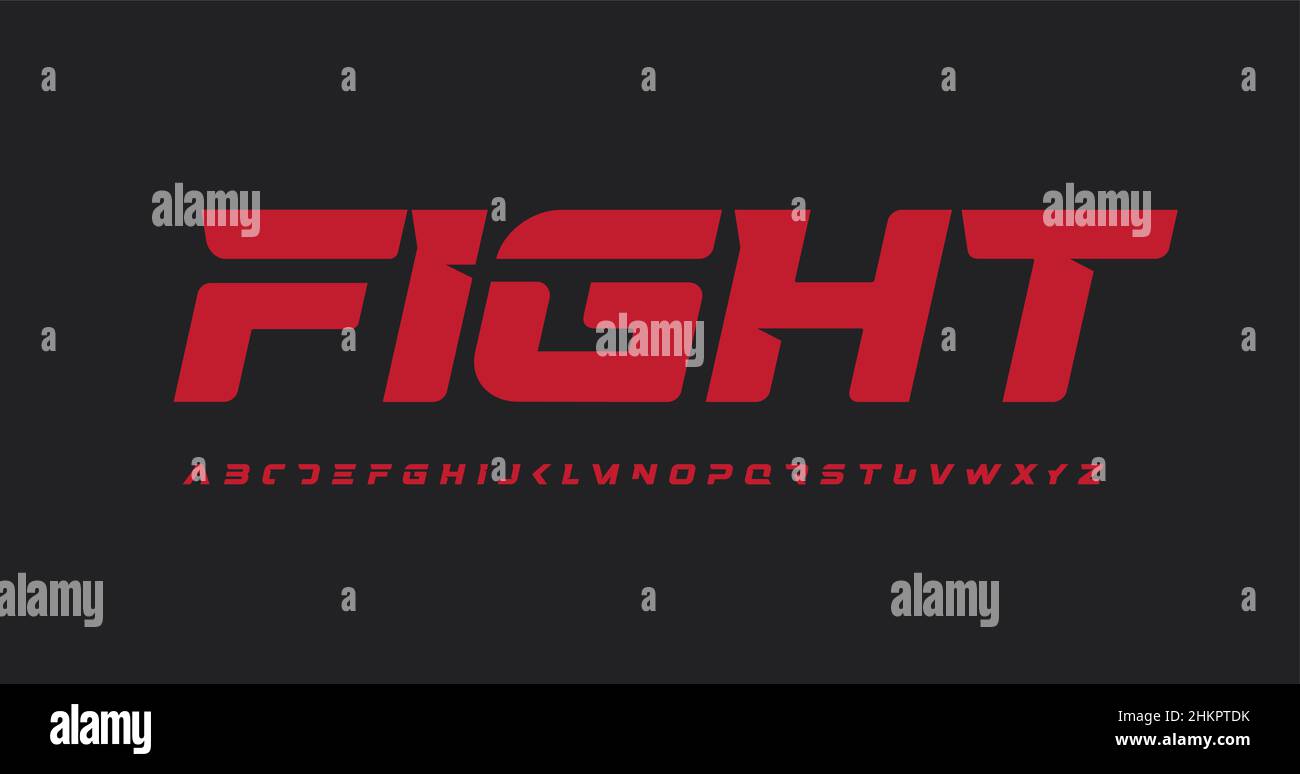 Police de combat lettres de frappe de l'alphabet de combat.Typographie ...