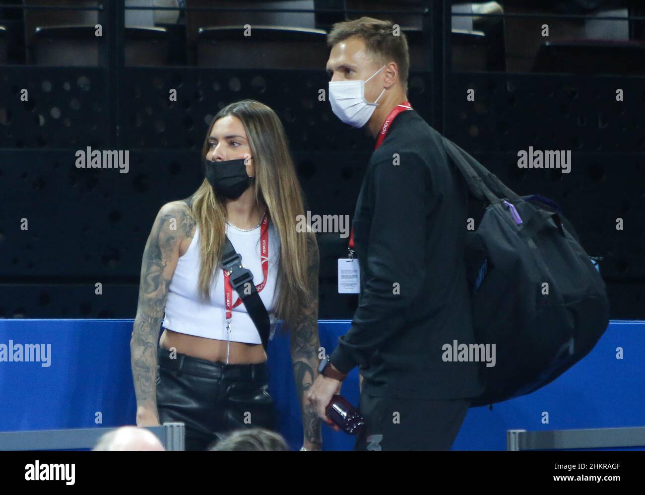 Sophia Thomalla, petite amie d'Alexandre Zverev d'Allemagne lors du tournoi de tennis Open Sud ...