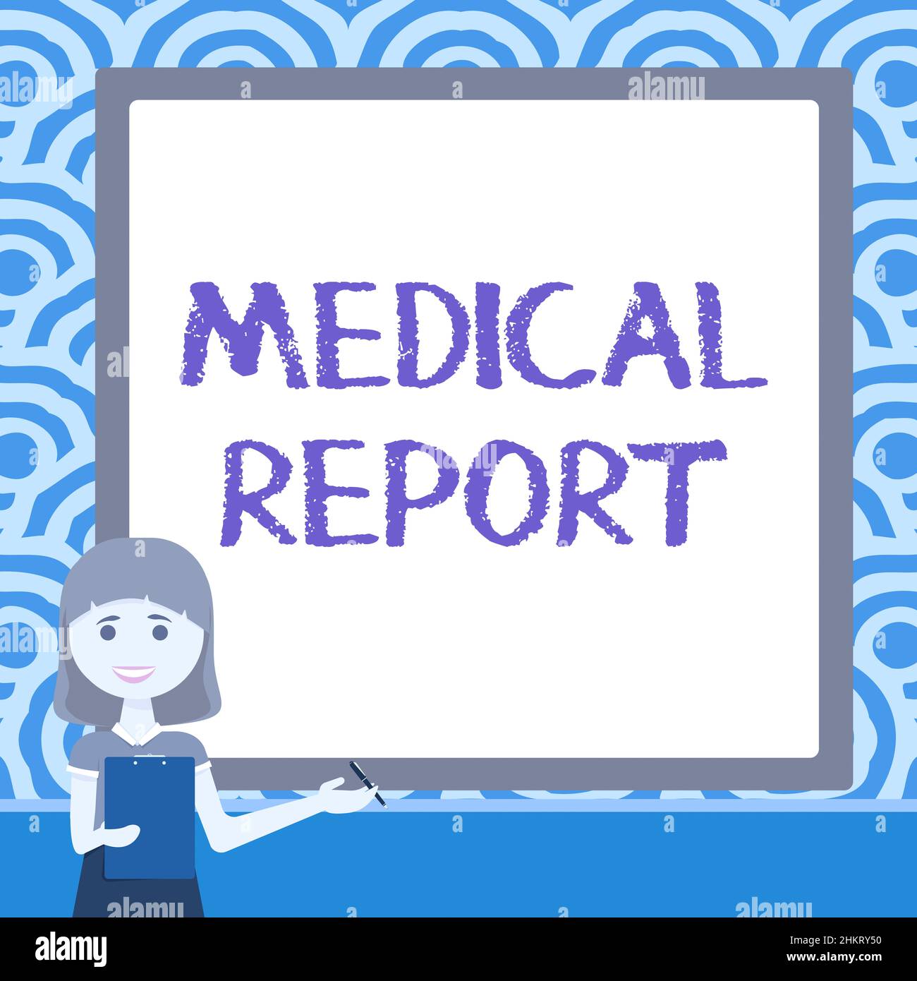 Signature manuscrite du rapport médical. Rapport conceptuel photo des ...