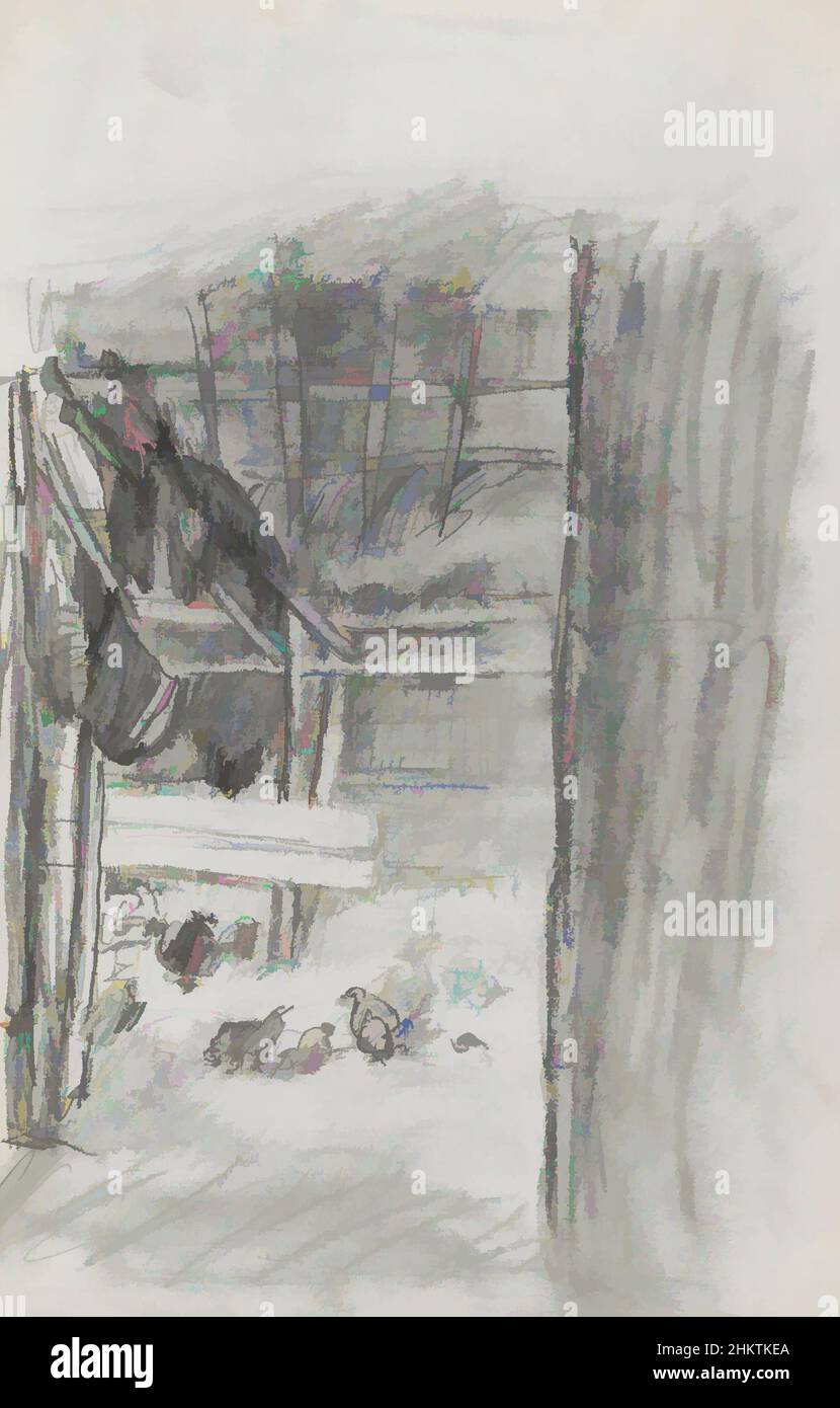 Art inspiré par les poulets de Scarling dans une grange, les œuvres ...