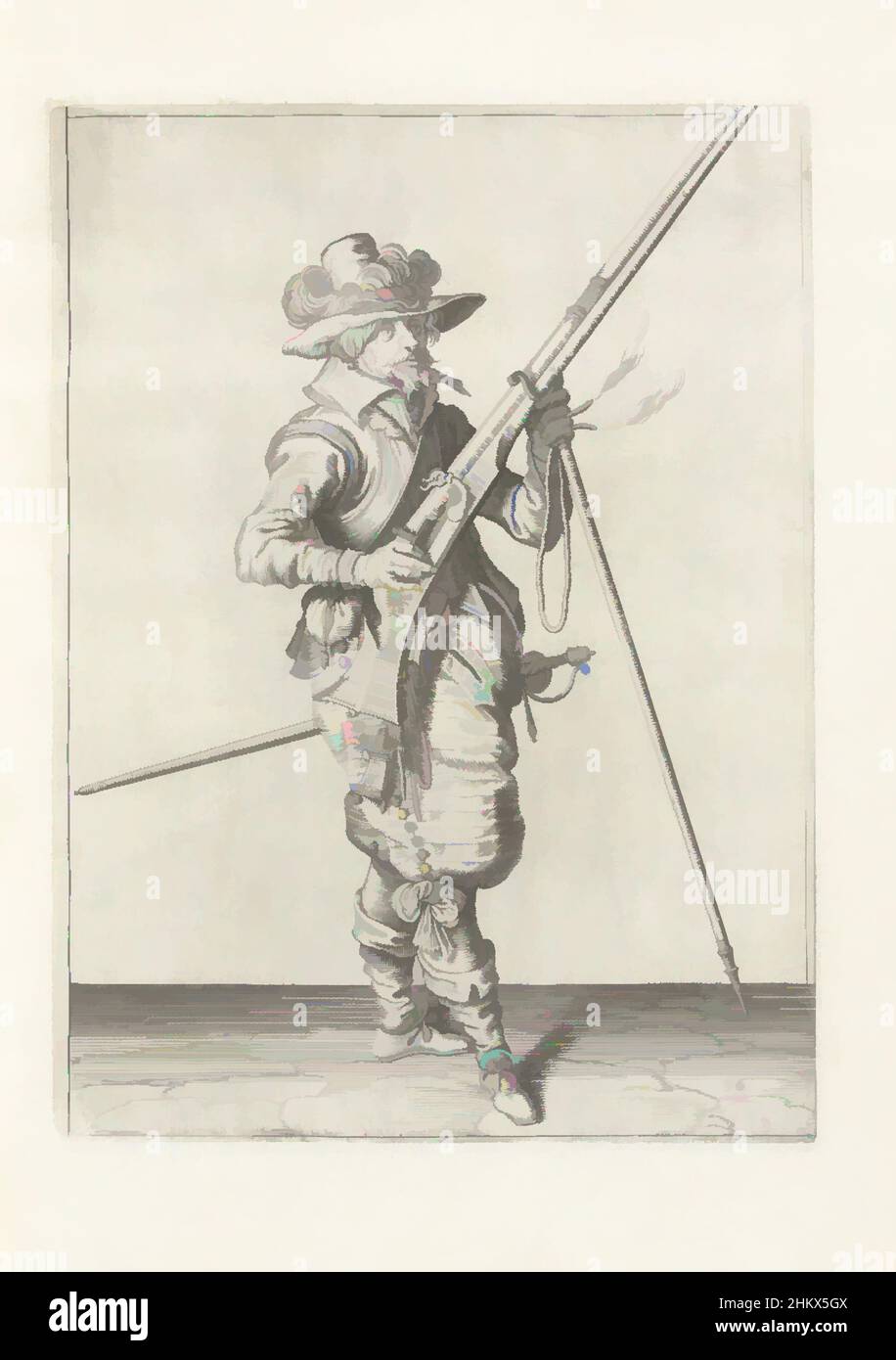 L'art inspiré par Soldier sur la garde tenant son musket avec sa main ...