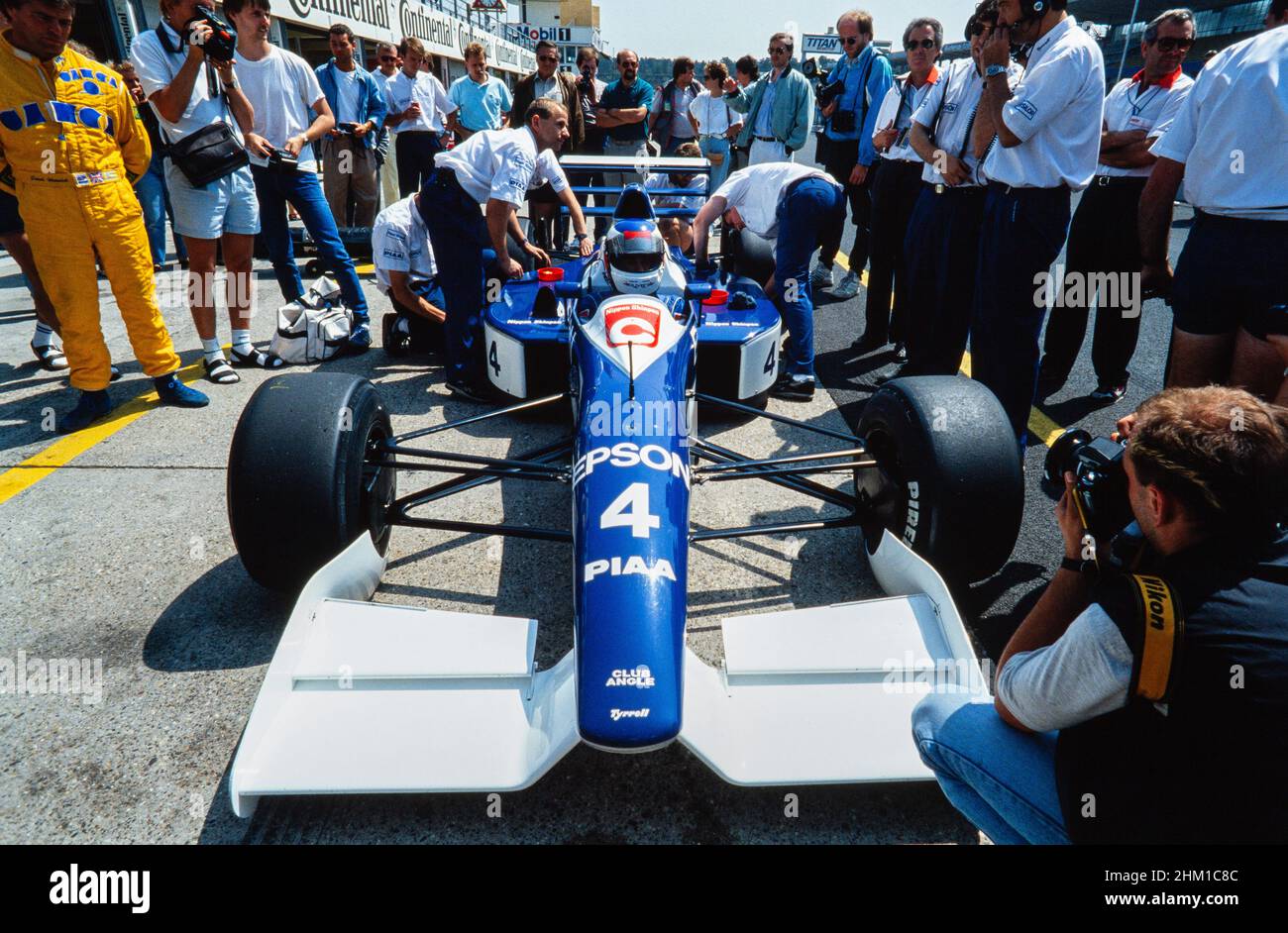 Jean Alesi, Formule 1, Grand Prix d'Allemagne au Hockenheimring le 29 ...