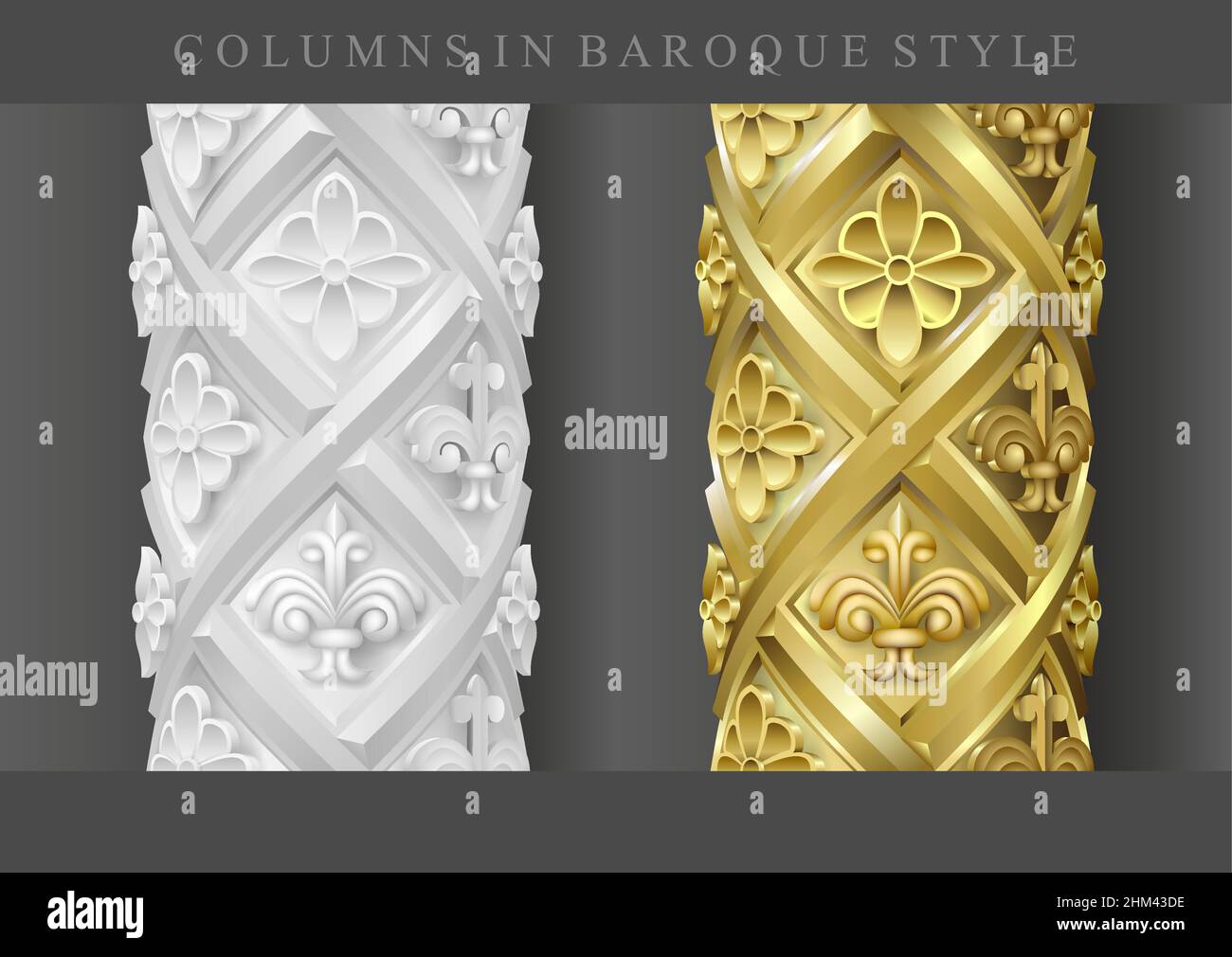 Design of the facade in the classic baroque style Banque d'images ...