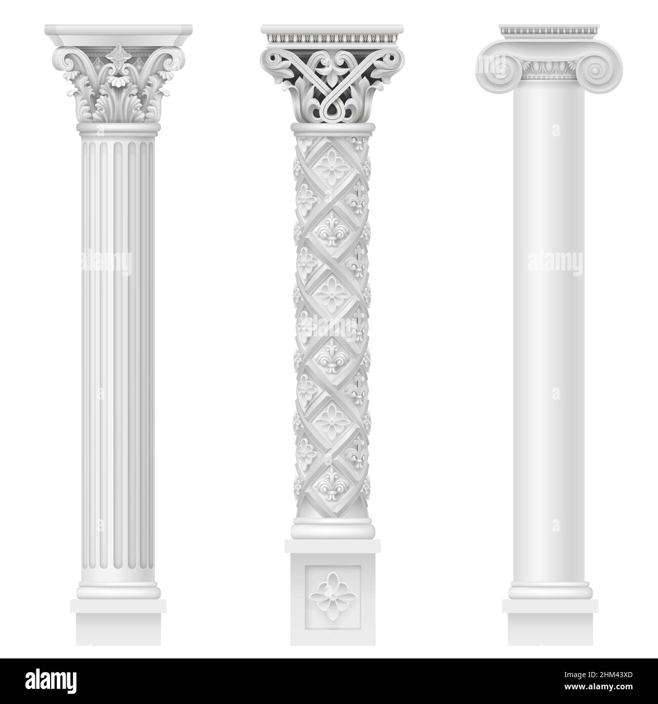 Colonnes blanches anciennes classiques dans les graphiques vectoriels ...