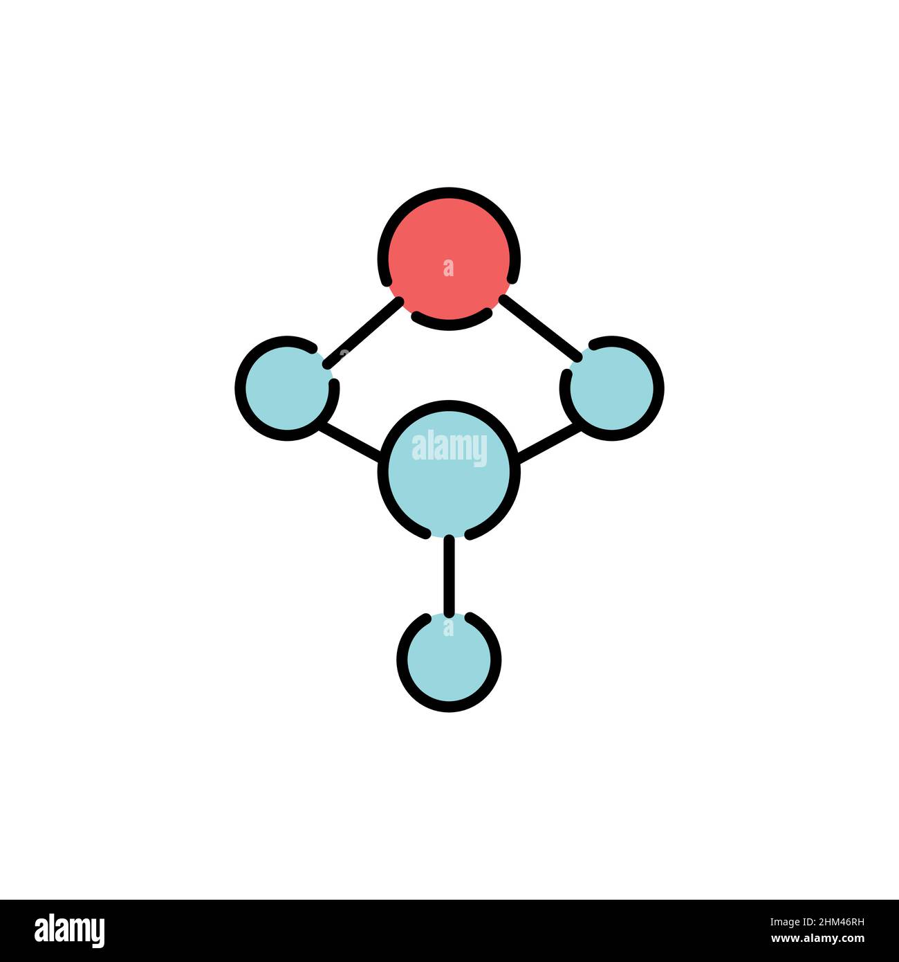 Icône de la ligne de couleur de la formule calcium.Pictogramme pour ...