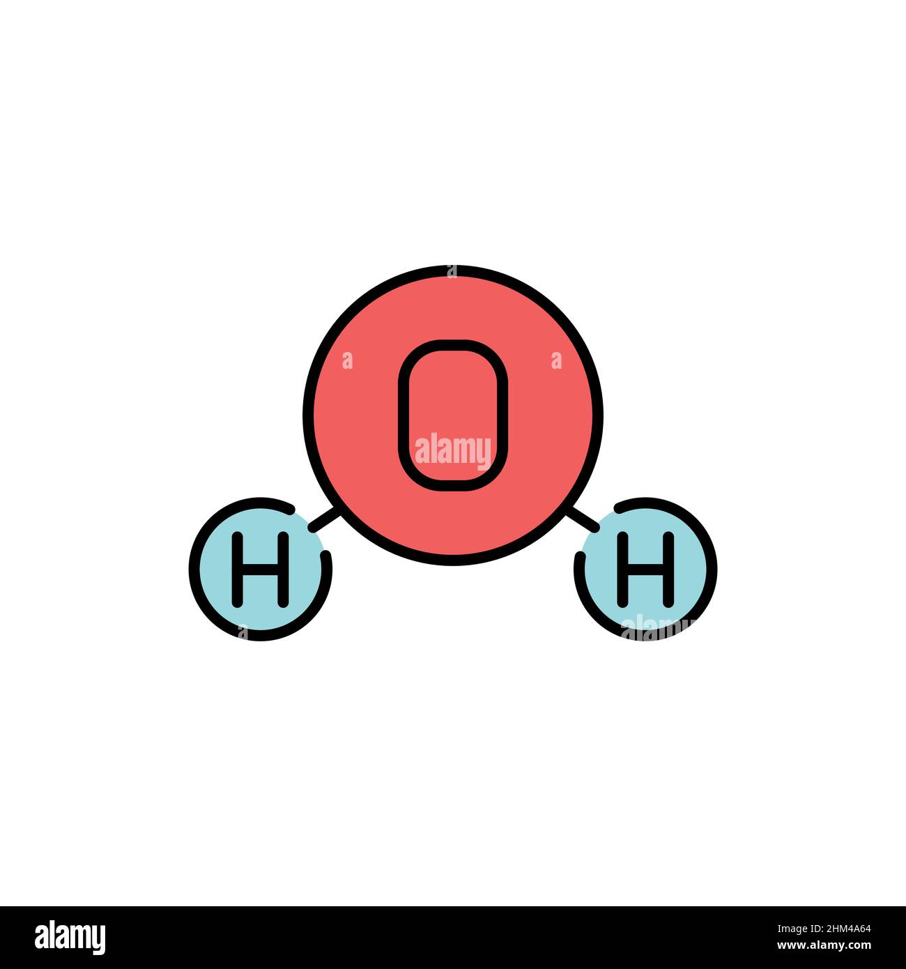 Icône de la ligne de couleur de la formule d'eau.Pictogramme pour page ...