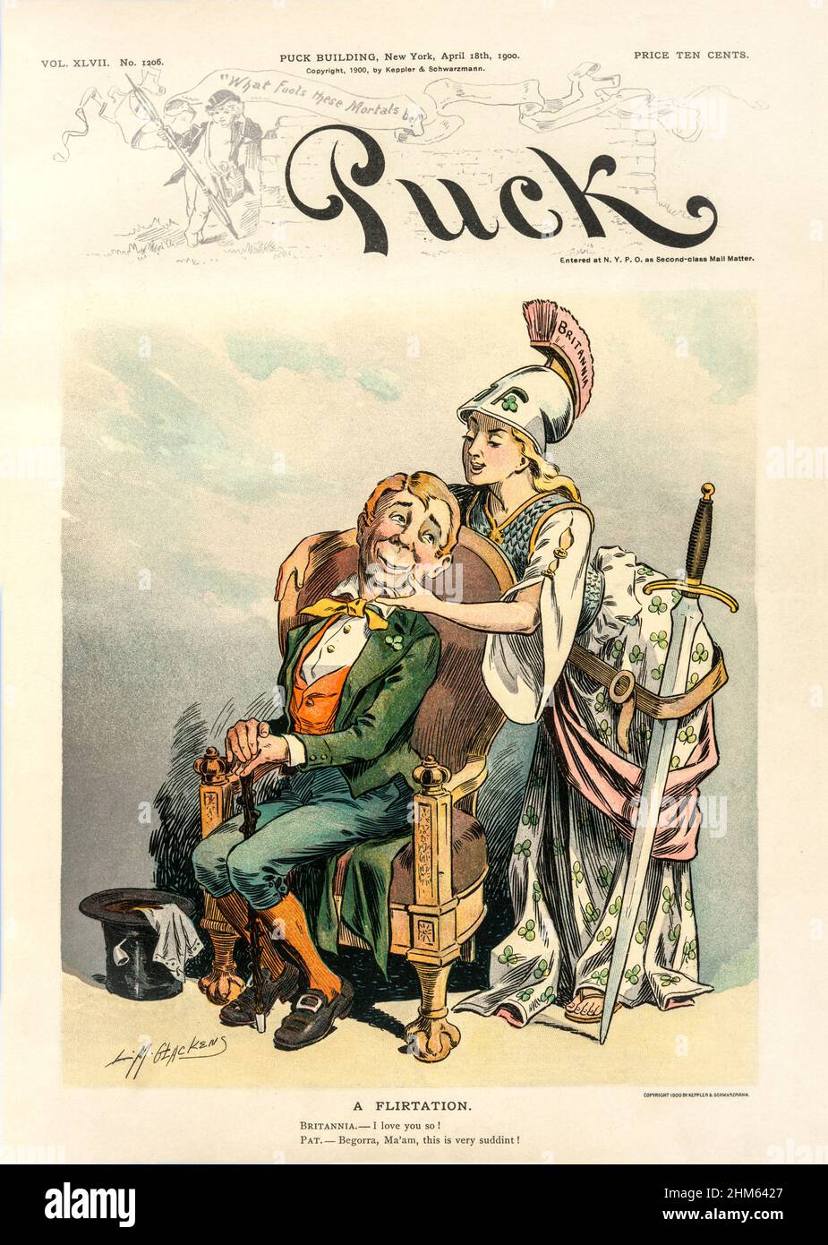 Une couverture du magazine American Puck du début du siècle 20th avec ...