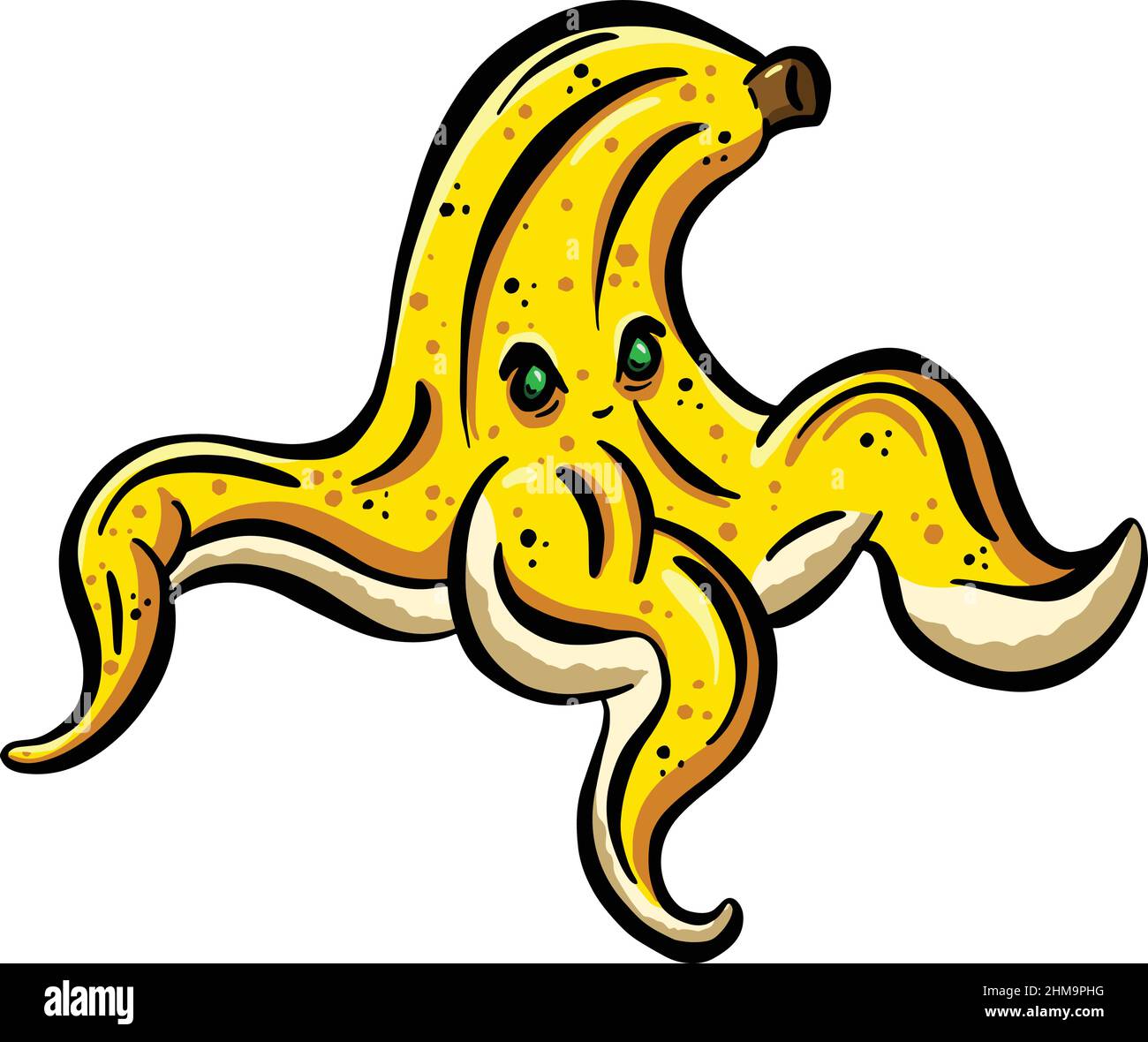 Un personnage de dessin animé Banana Loco Design Image Vectorielle ...