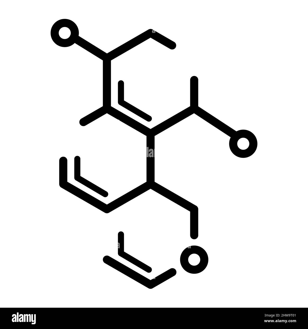 Icône plate de molécule. Pictogramme pour le Web. Trait. Symbole atome ...