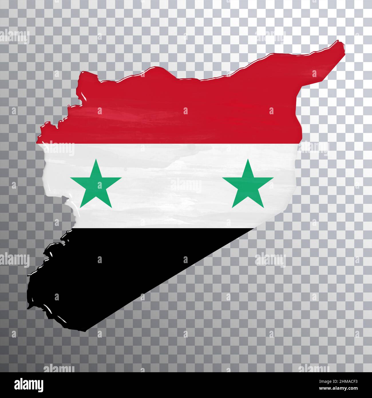 Drapeau et carte de la Syrie, fond transparent, sentier de coupure ...