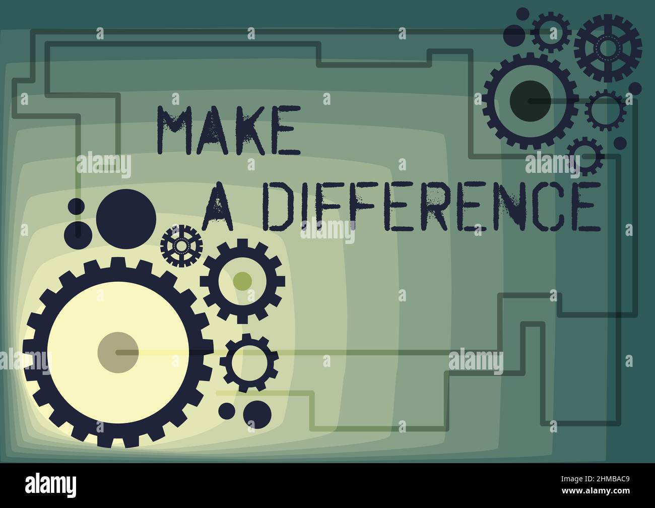 Inspiration montrant le signe faire une différence. Mot écrit sur Mark ...