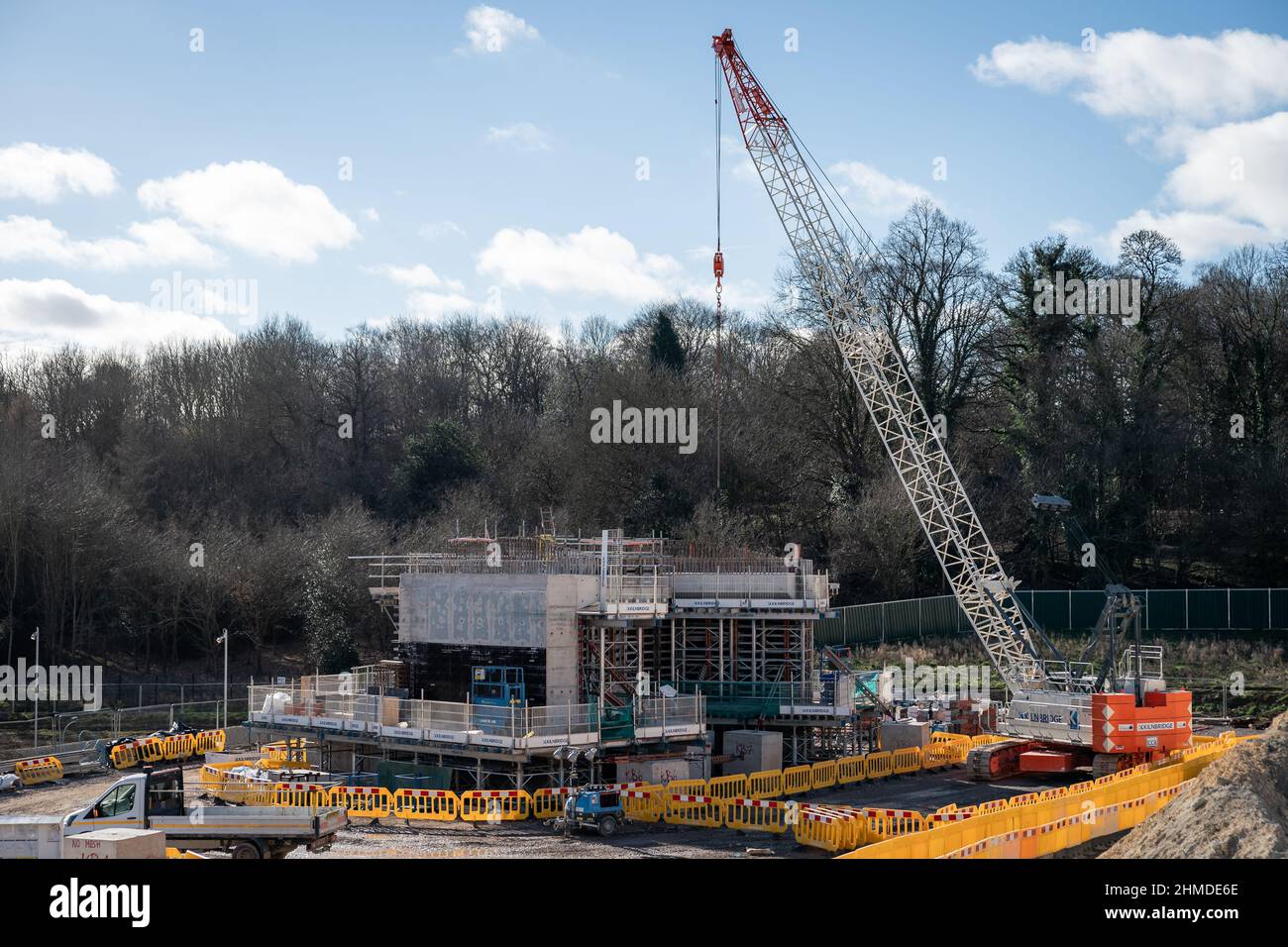 Construction d'un quai en béton au HS2/Align Compound de Rickmansworth ...
