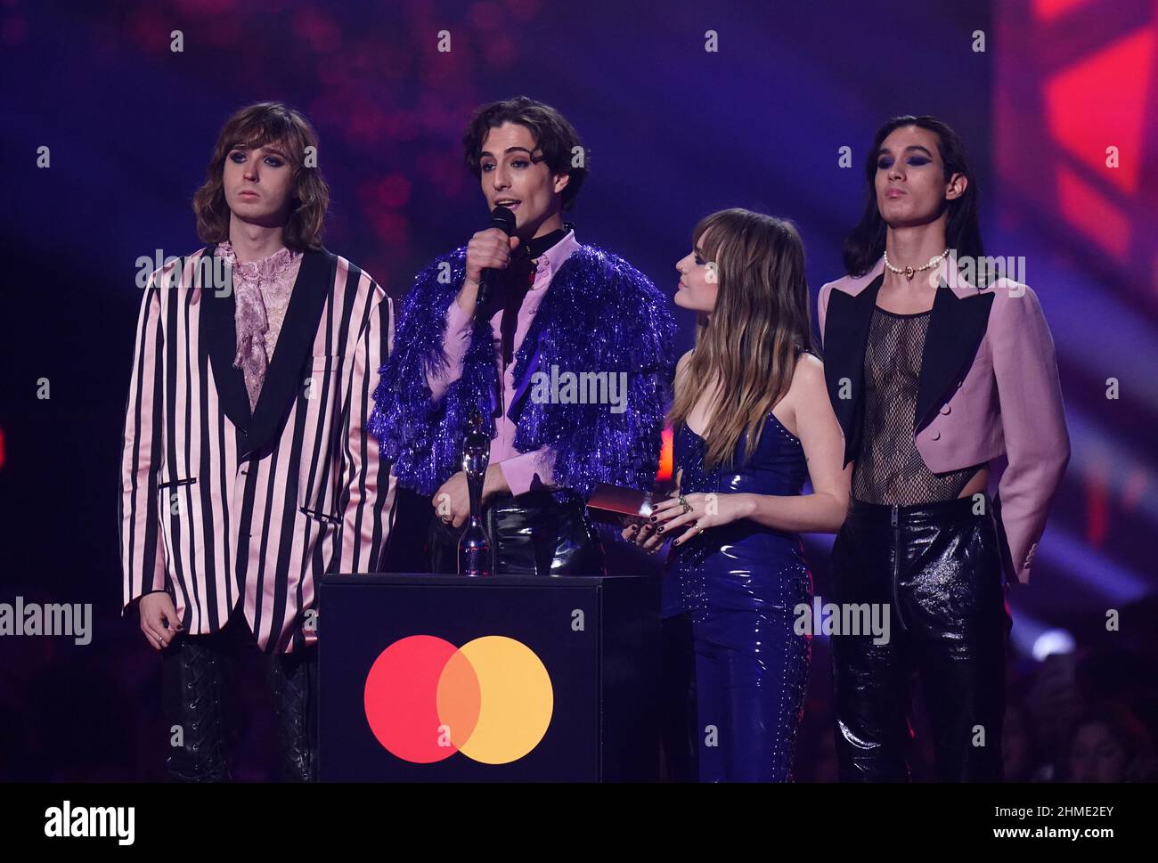 (De gauche à droite) Ethan Torchio, Victoria de Angelis, Damiano David et Thomas Raggi de ...