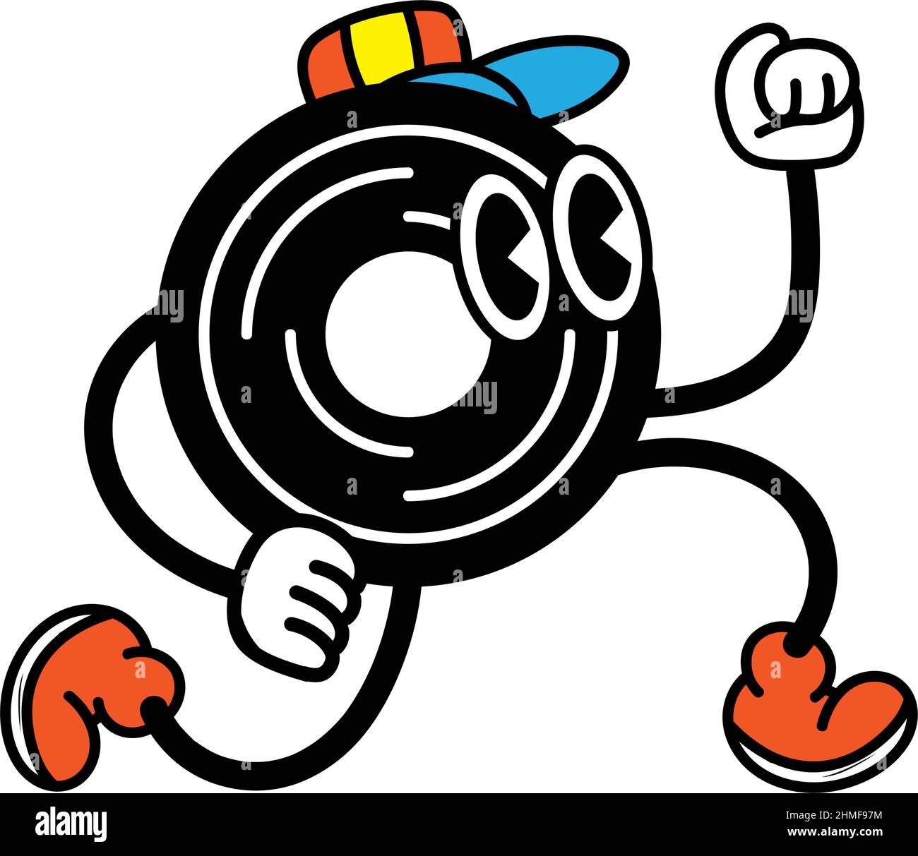 icône de dessin animé de personnage de roue dessinée Image Vectorielle ...