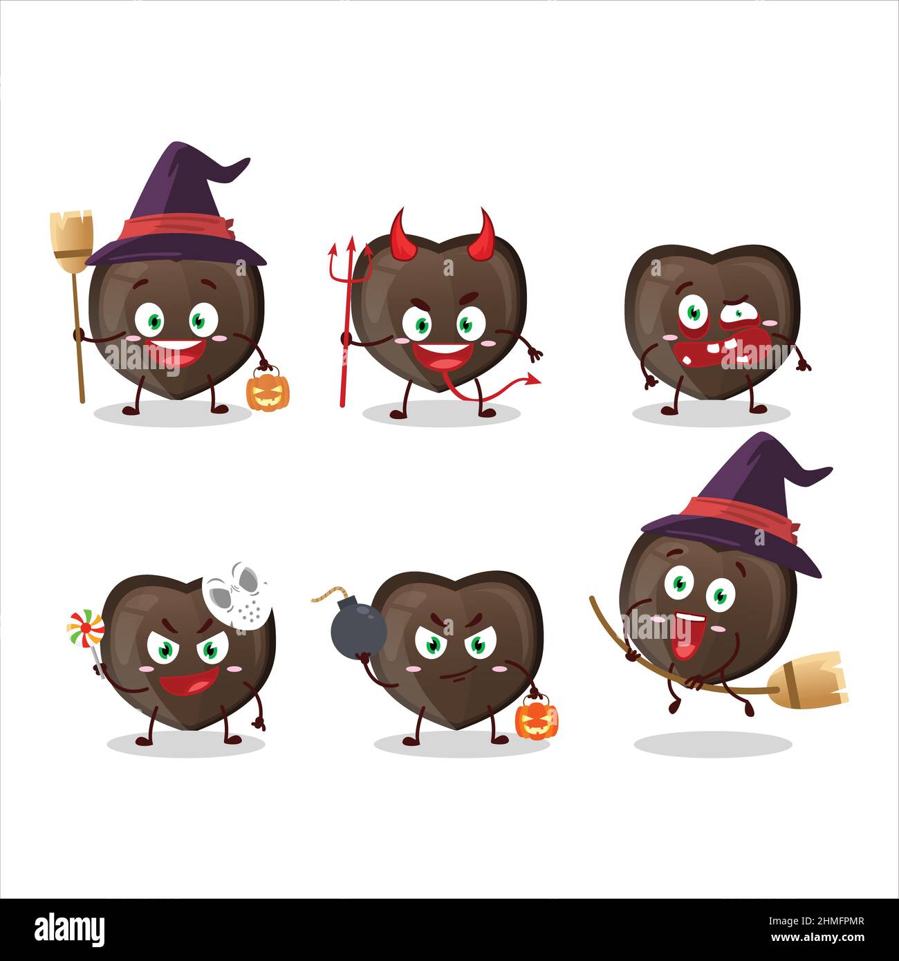 Émoticônes d'expression d'Halloween avec personnage de dessin animé de ...