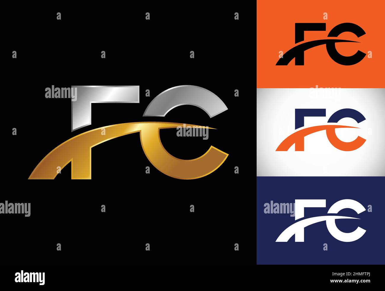 Lettre initiale F C logo Design Vector. Symbole alphabétique graphique ...