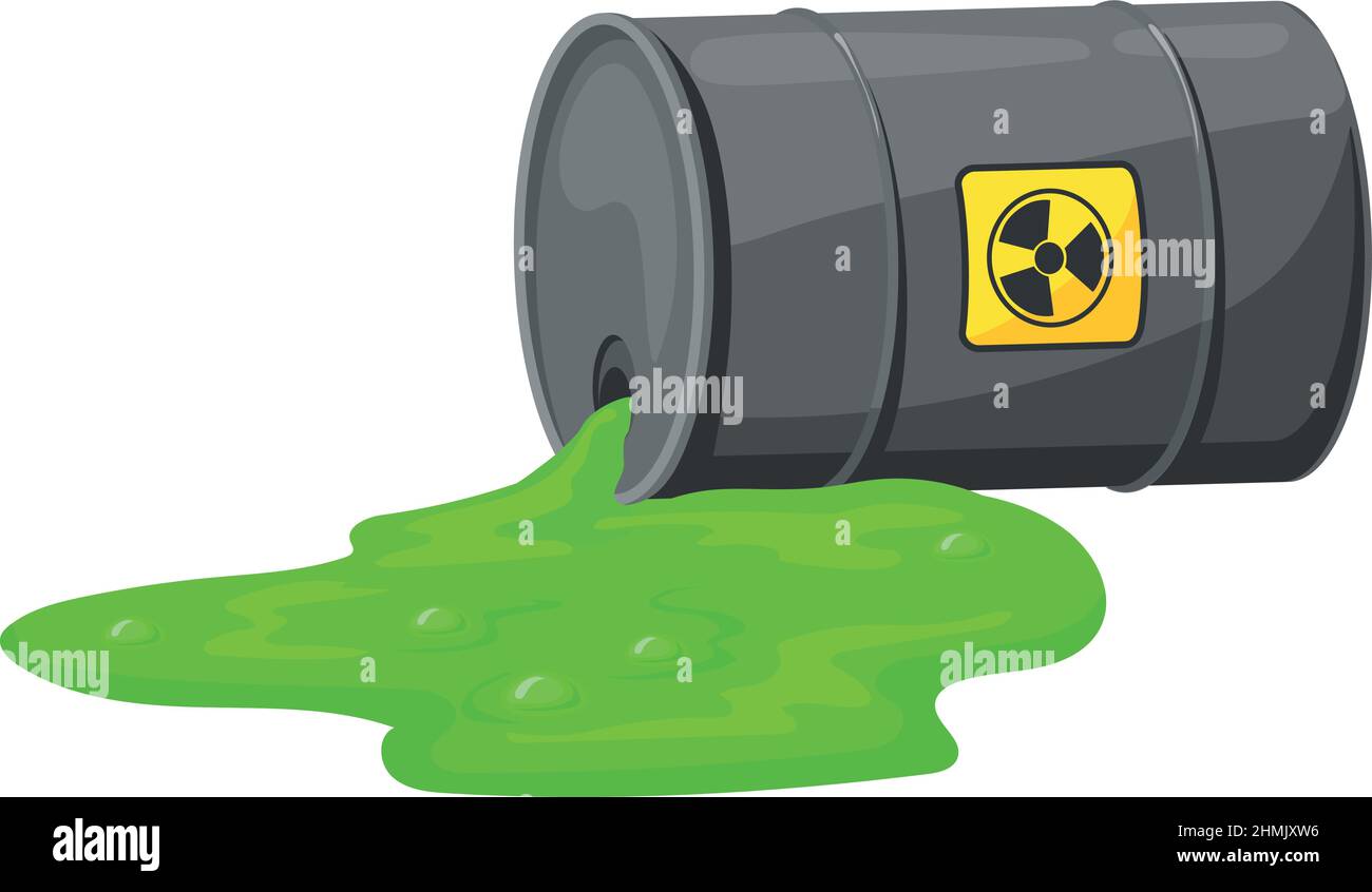 Corps de produit chimique renversé. Panneau de danger de pollution de l ...