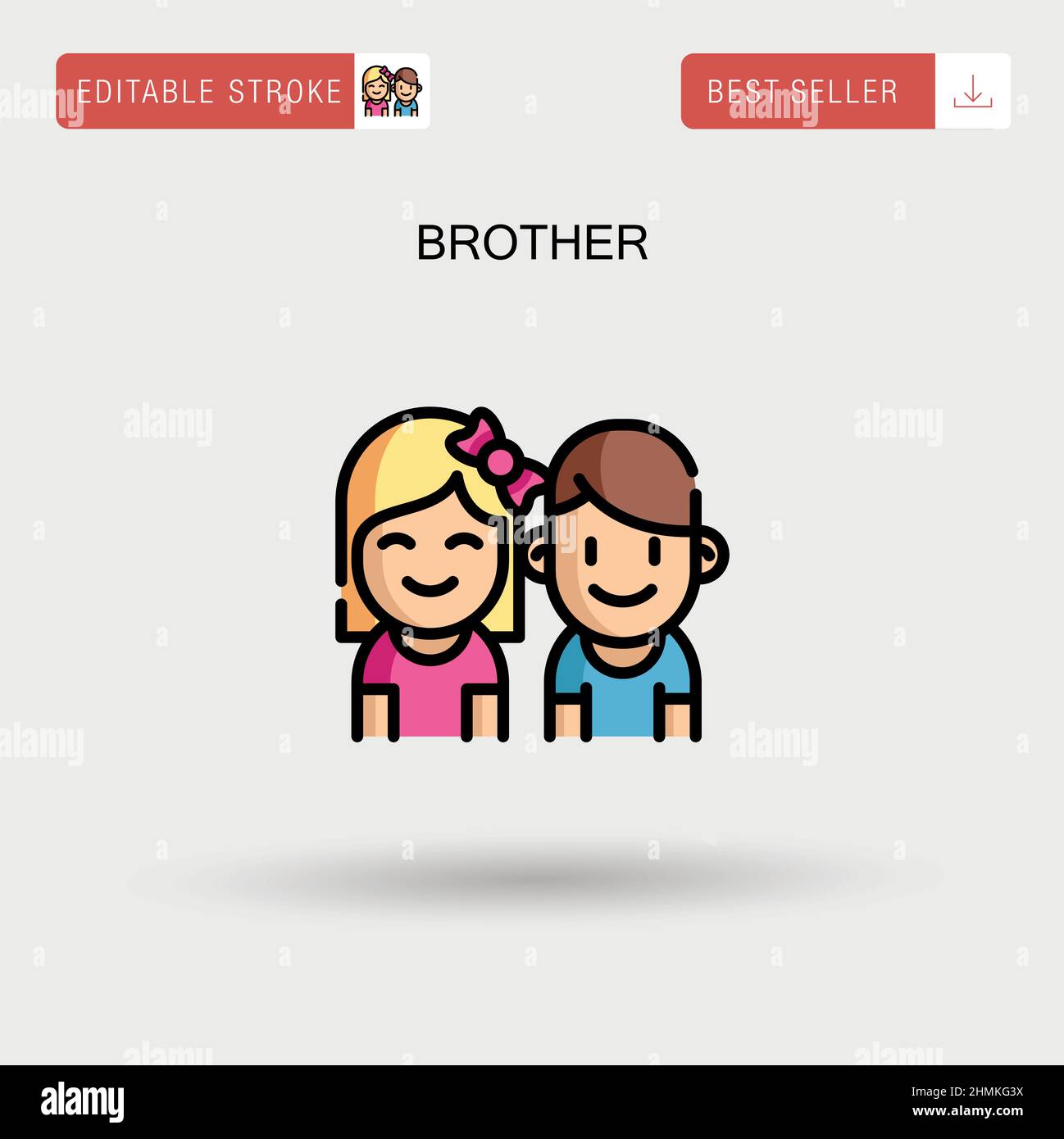 Grande soeur petit frère Banque d'images vectorielles - Alamy