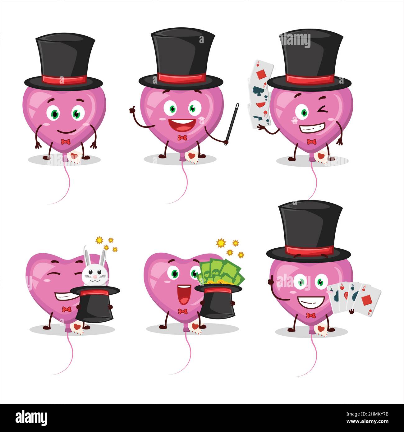 Un ballon d'amour rose personnage de dessin animé Magicien se produire ...