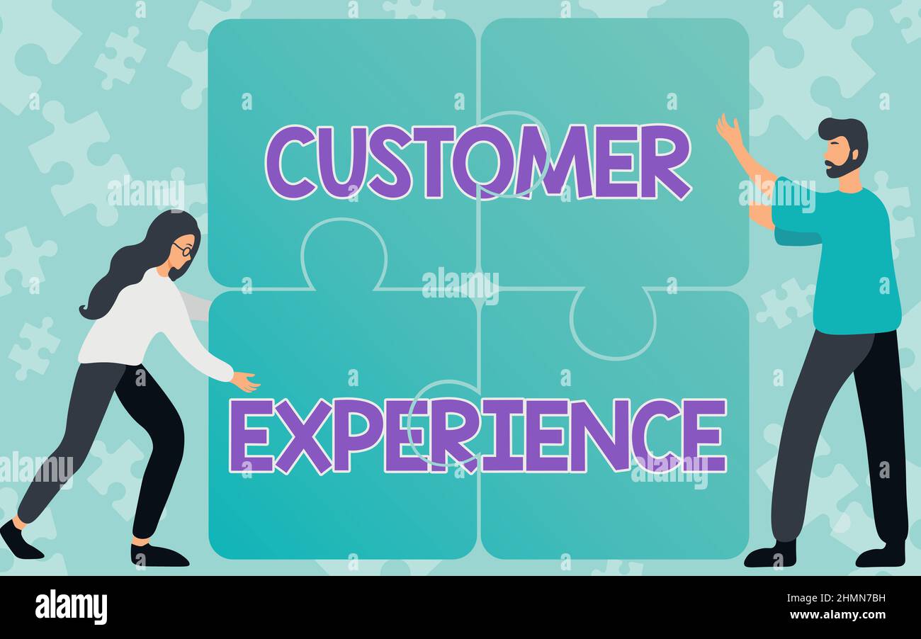 Affiche textuelle indiquant l'expérience client. Interaction entre le ...