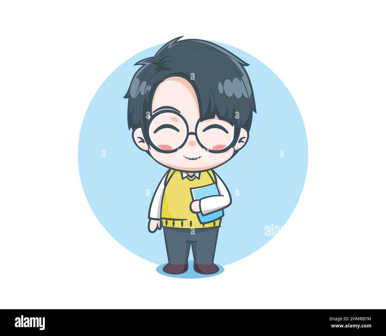 Joli personnage de dessin animé enseignant Image Vectorielle Stock - Alamy