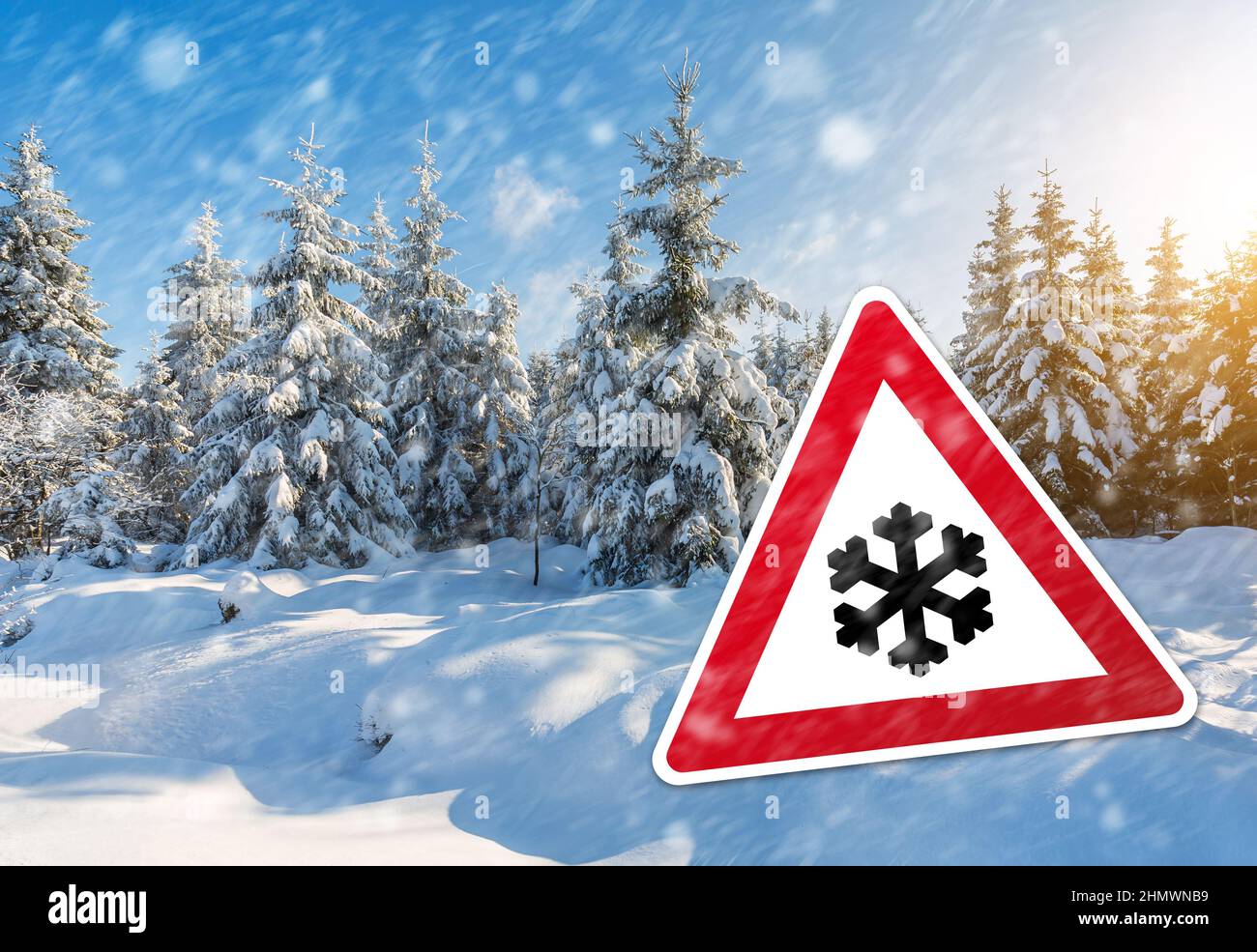 Attention chute de neige Banque de photographies et d’images à haute ...