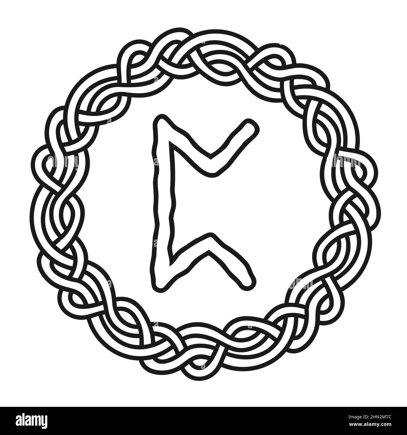 Rune Perthro dans un cercle - un ancien symbole ou signe scandinave ...