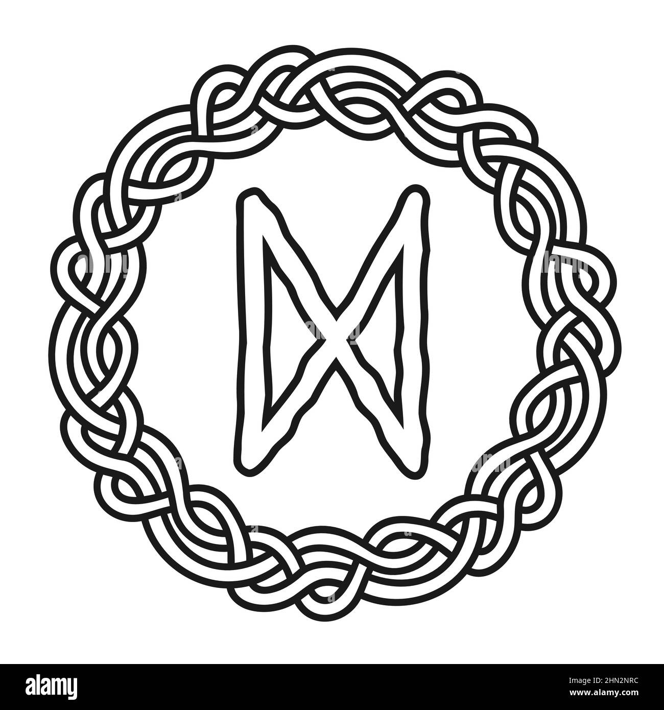 Rune Dagaz dans un cercle - un ancien symbole ou signe scandinave ...