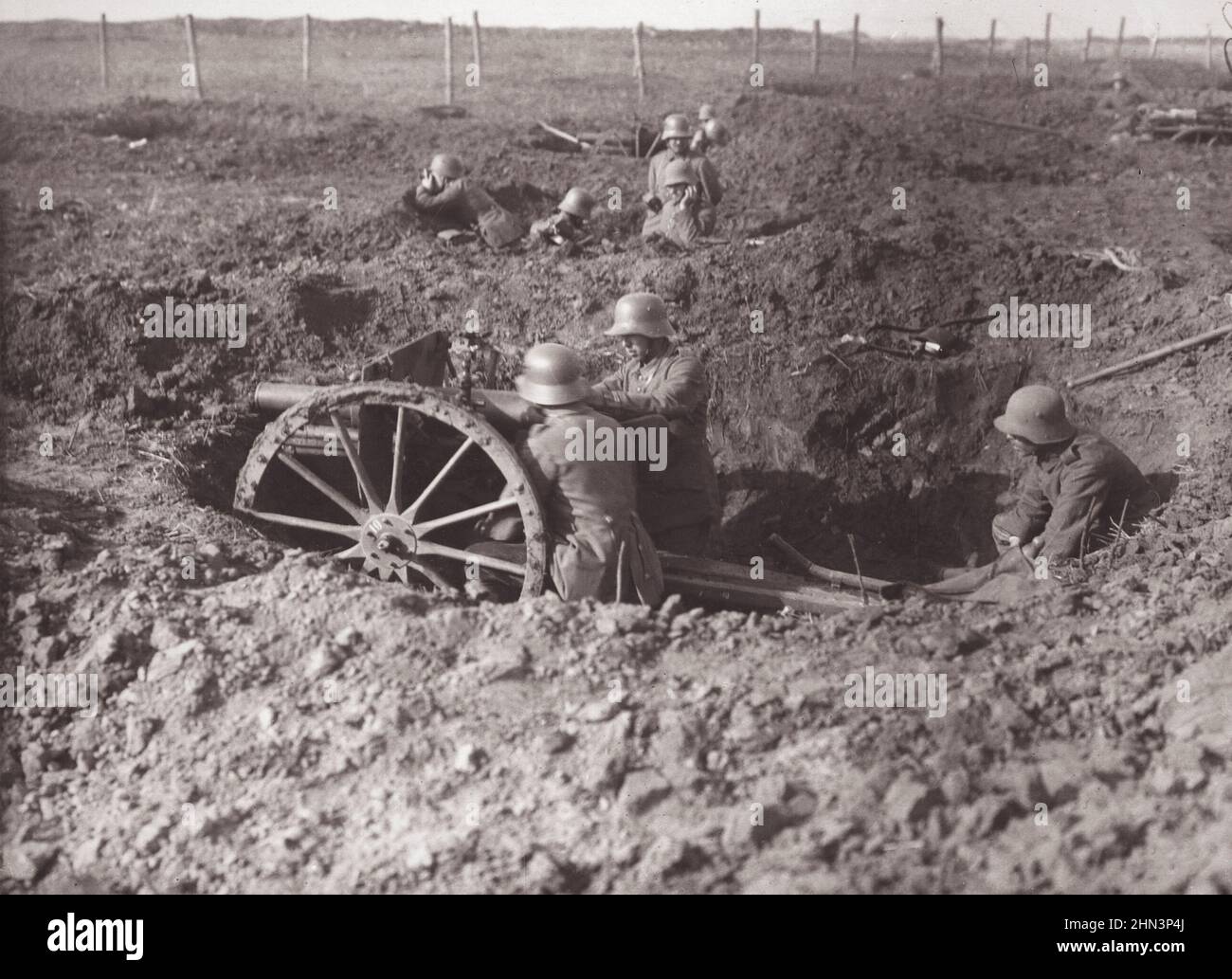 Photo vintage artillerie allemande en position Banque de photographies ...