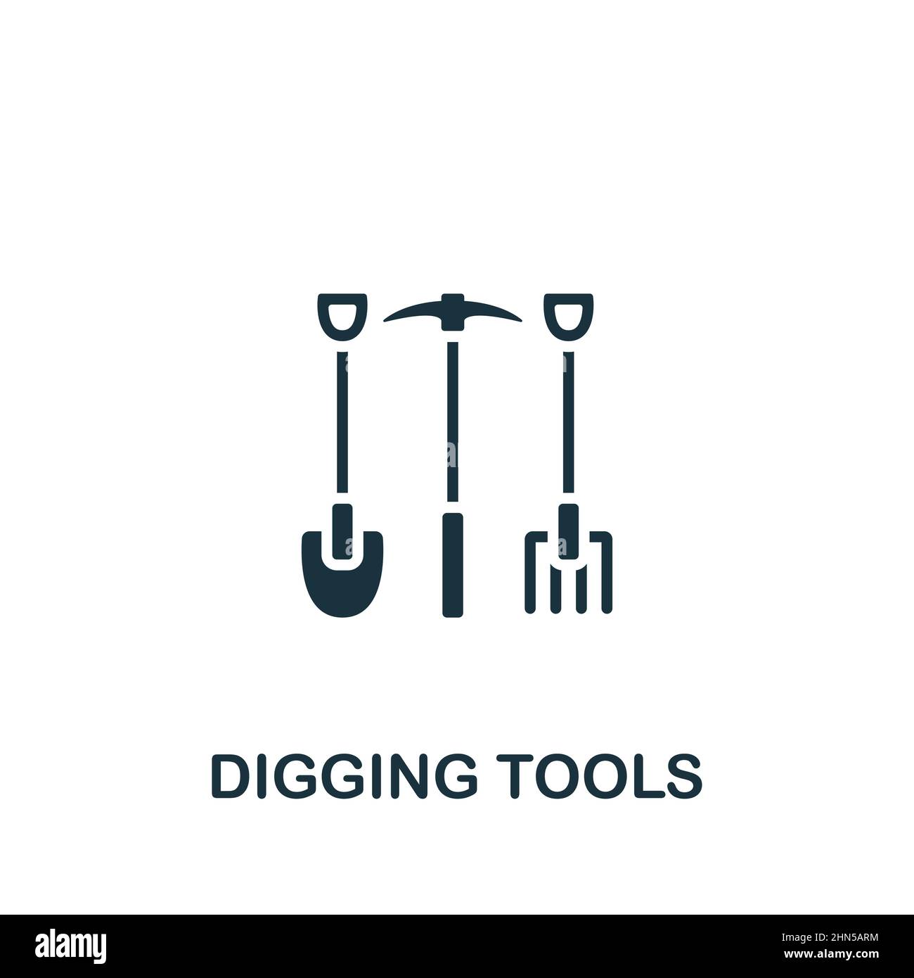 Icône Outils d'excavation. Monochrome simple Digging Tools icône pour ...
