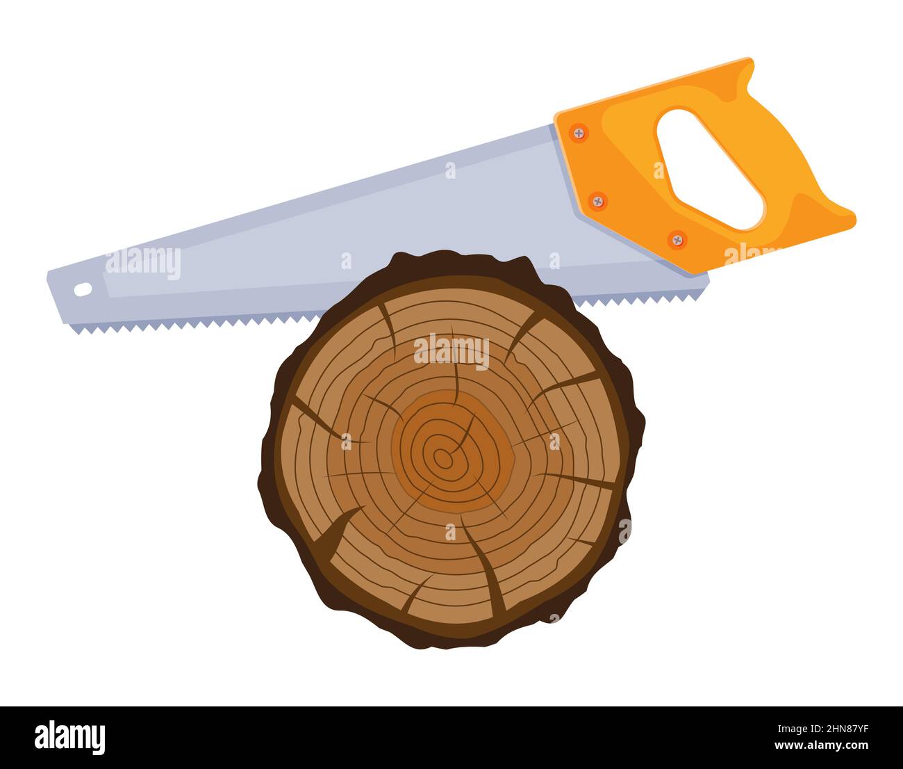 Scier du bois de chauffage Banque d'images vectorielles - Alamy