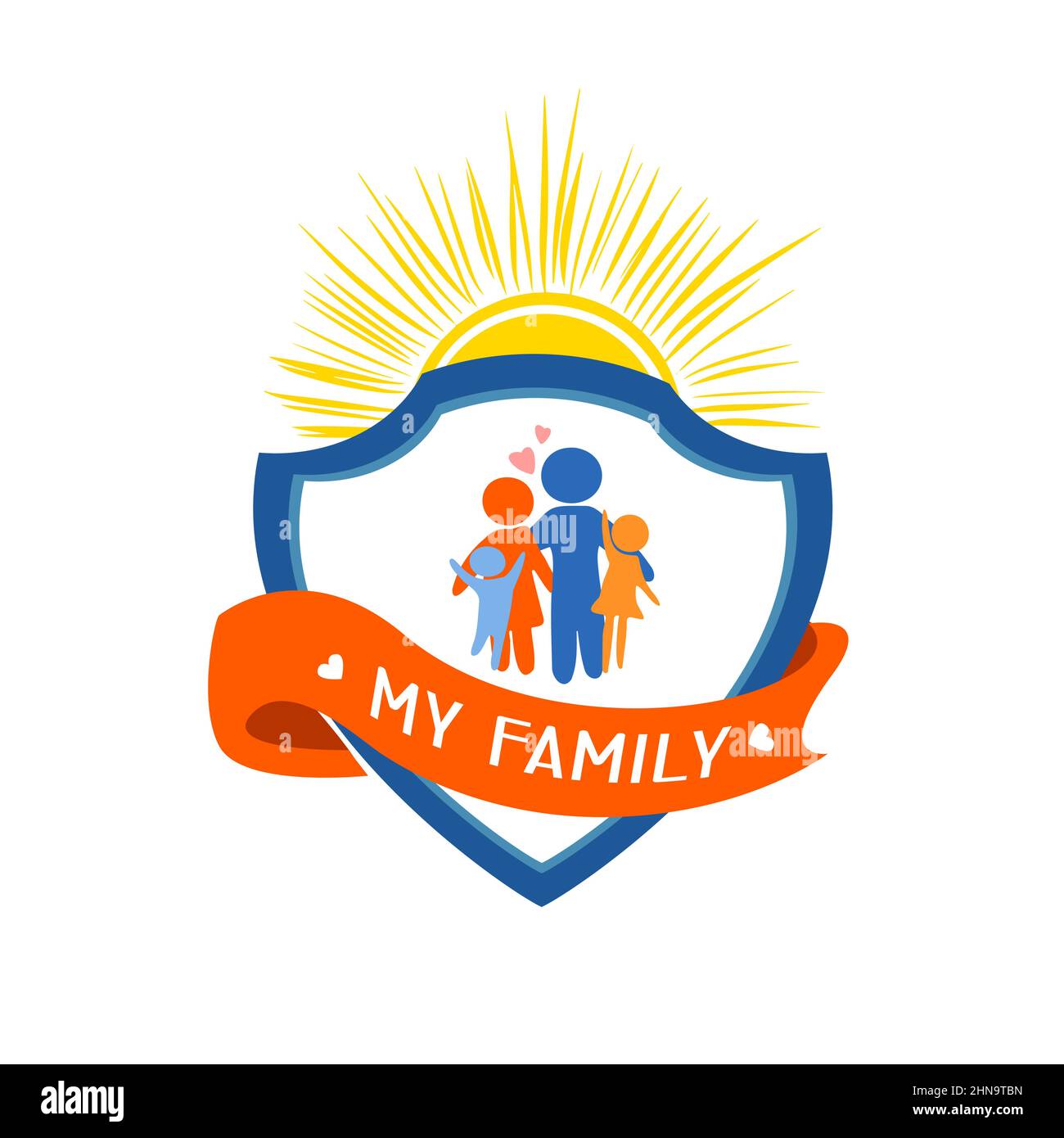 Famille - modèle de logo. Symbole d'illustration vectorielle. Emblème ...