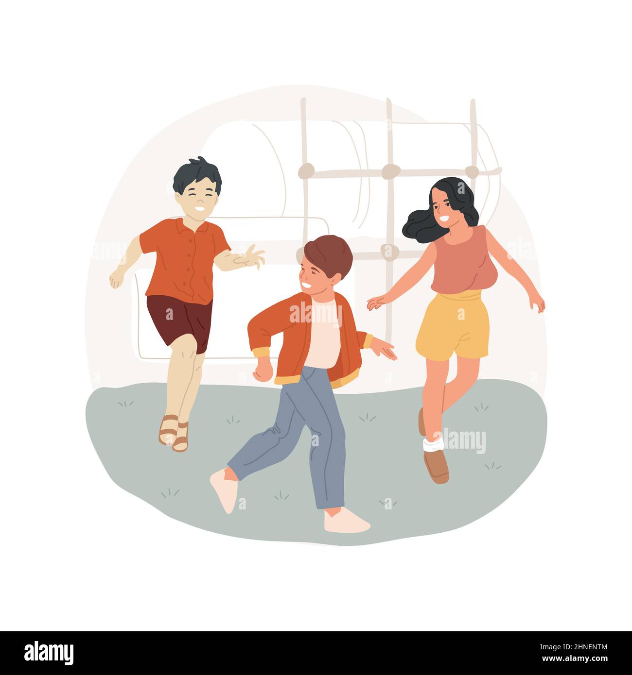 Jeux de cour Illustration de vecteur de dessin animé isolé temps libre ...