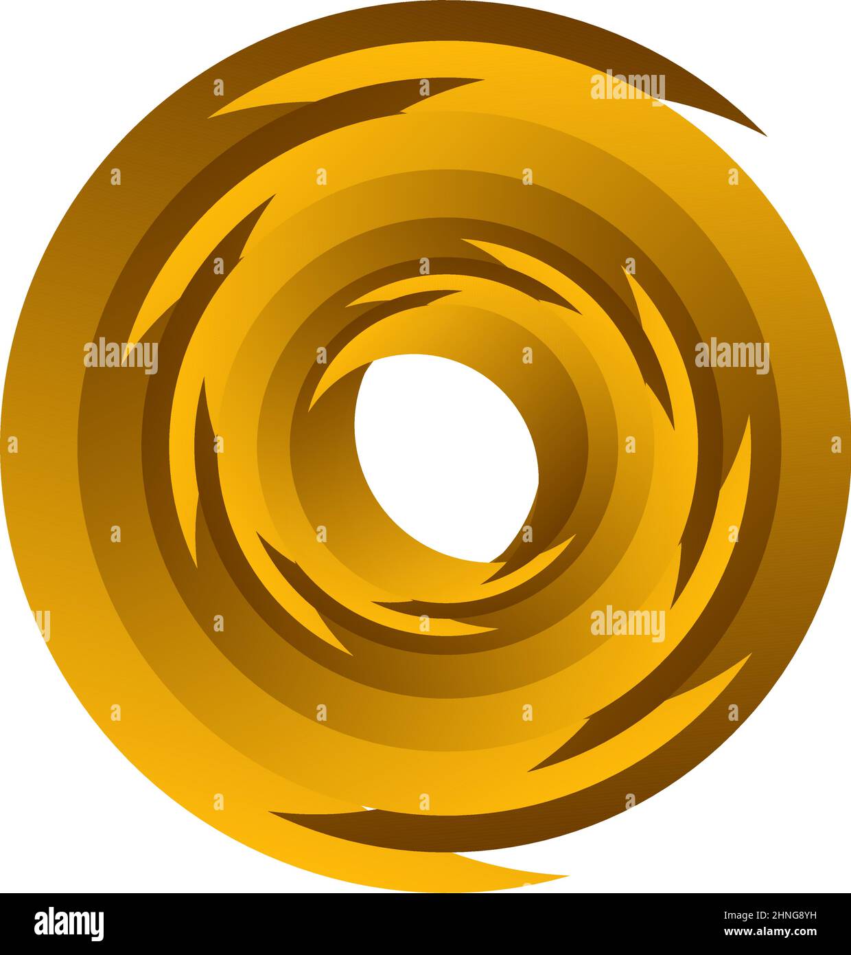 Spirale, tourbillon, tourbillon. Cercle segmenté rotatif, élément de ...