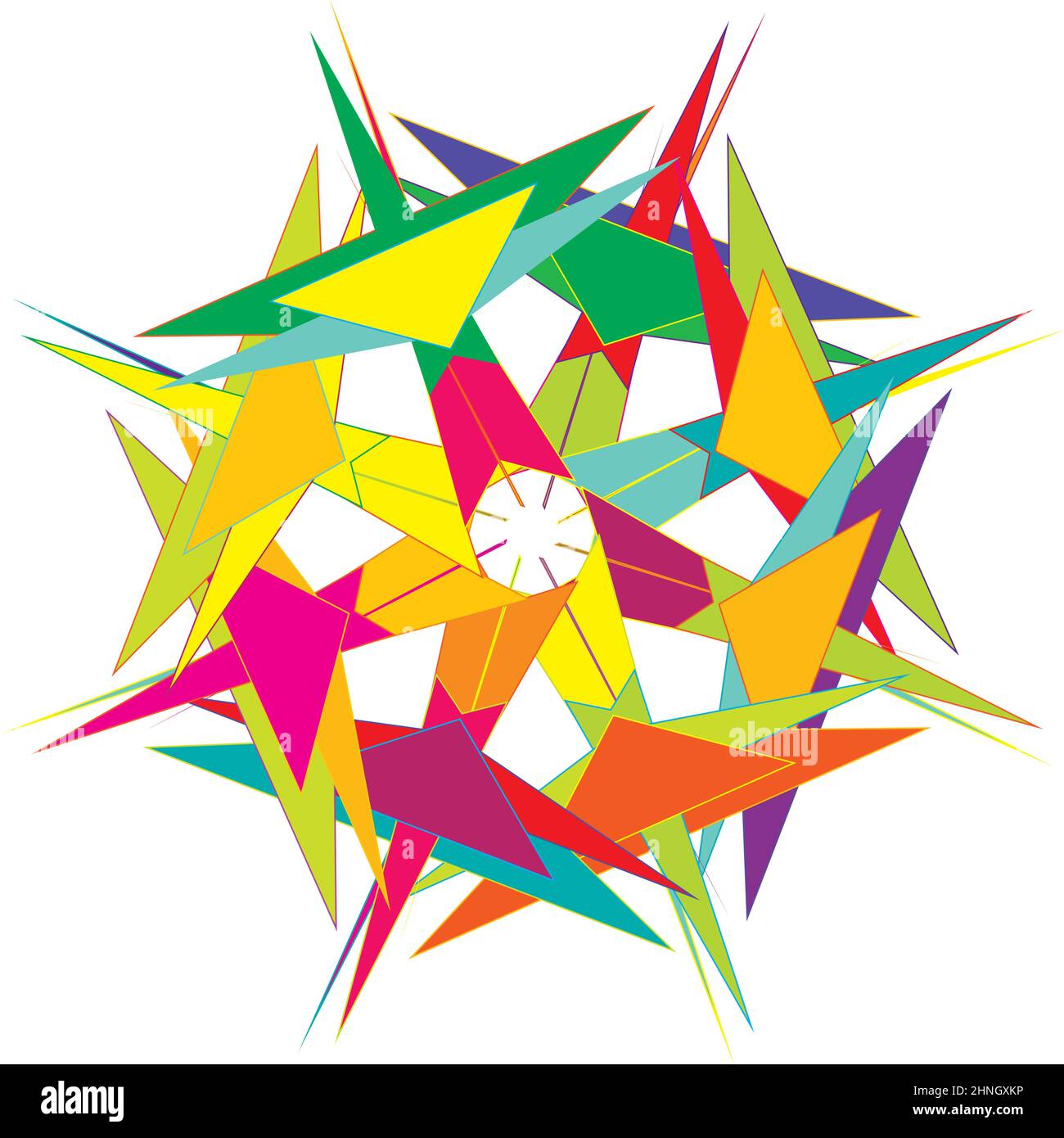 Icône abstraite géométrique colorée, motif symbole et mandala ...