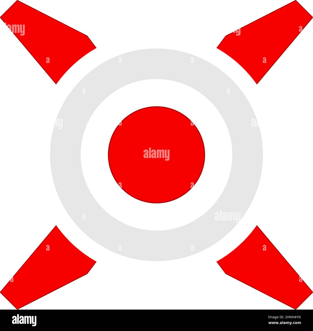 Signe X rouge, forme, lettre. Réticule, repère de cible, icône de ...